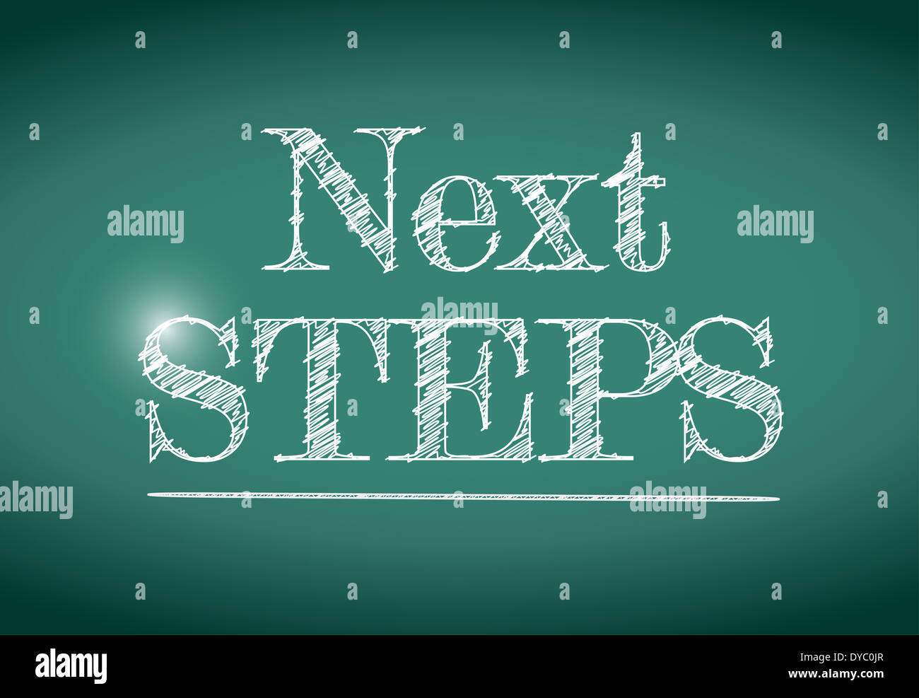next steps message written on a chalkboard. illustration design Stock ...