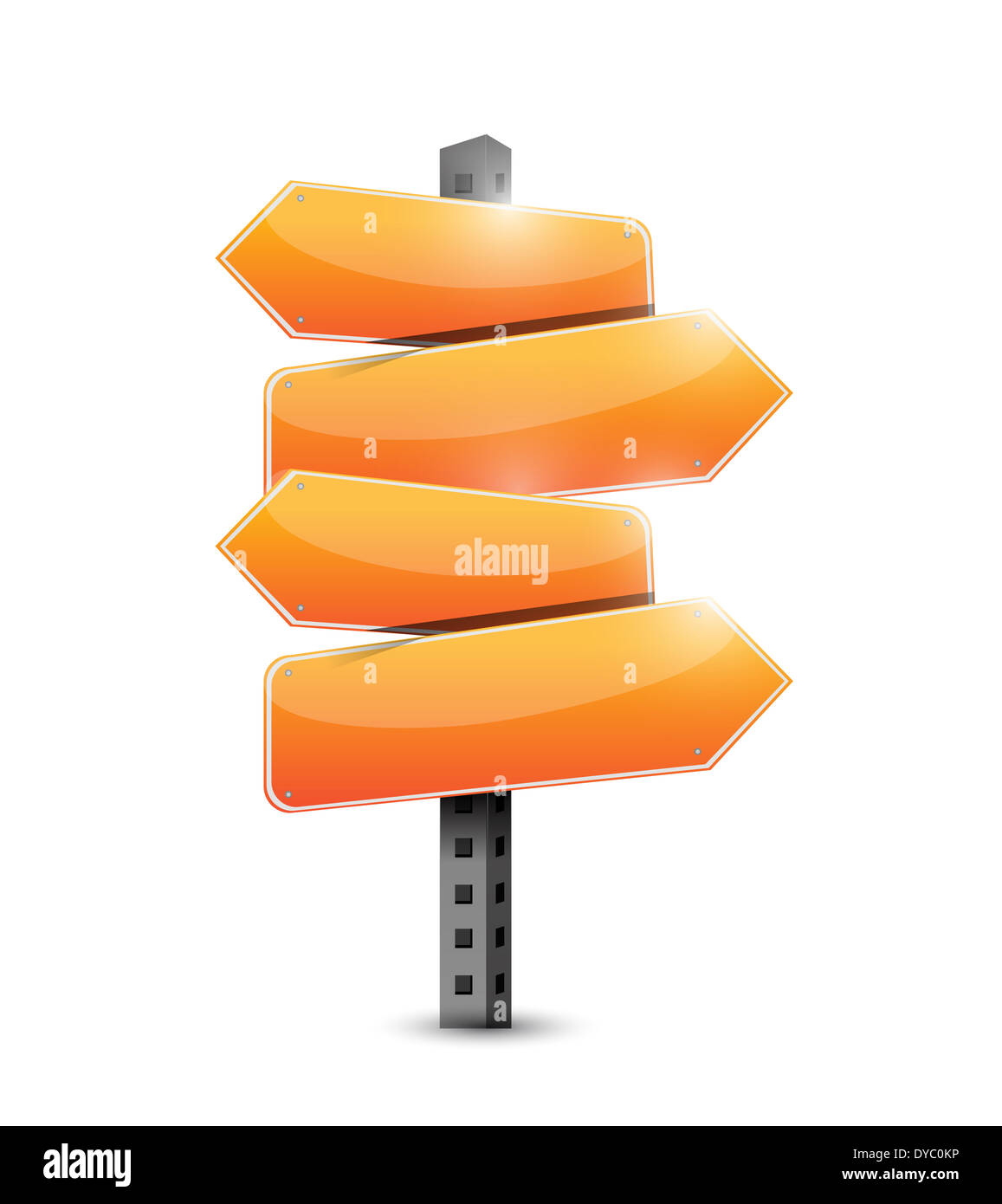 orange road signs illustration design over a white background Stock ...