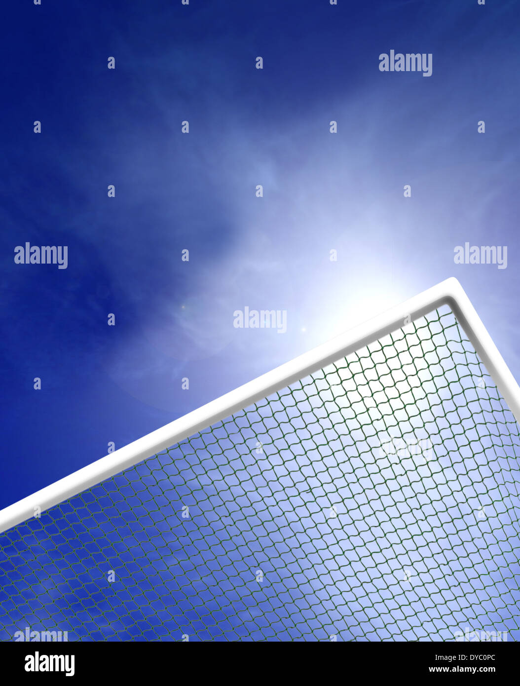 Football goal posts with blue sky background and copyspace Stock Photo ...