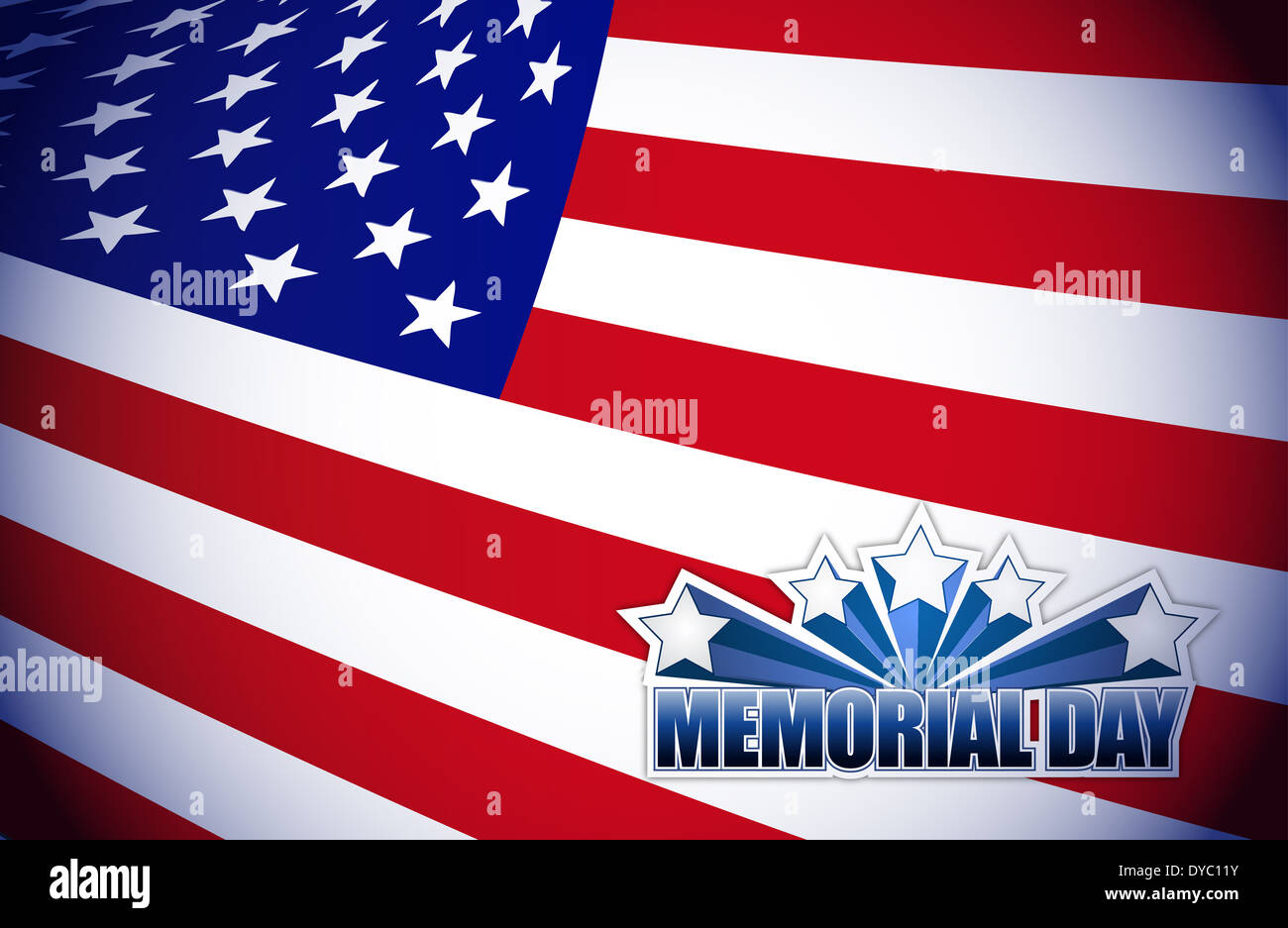 Memorial day red white and blue illustration design graphic background ...
