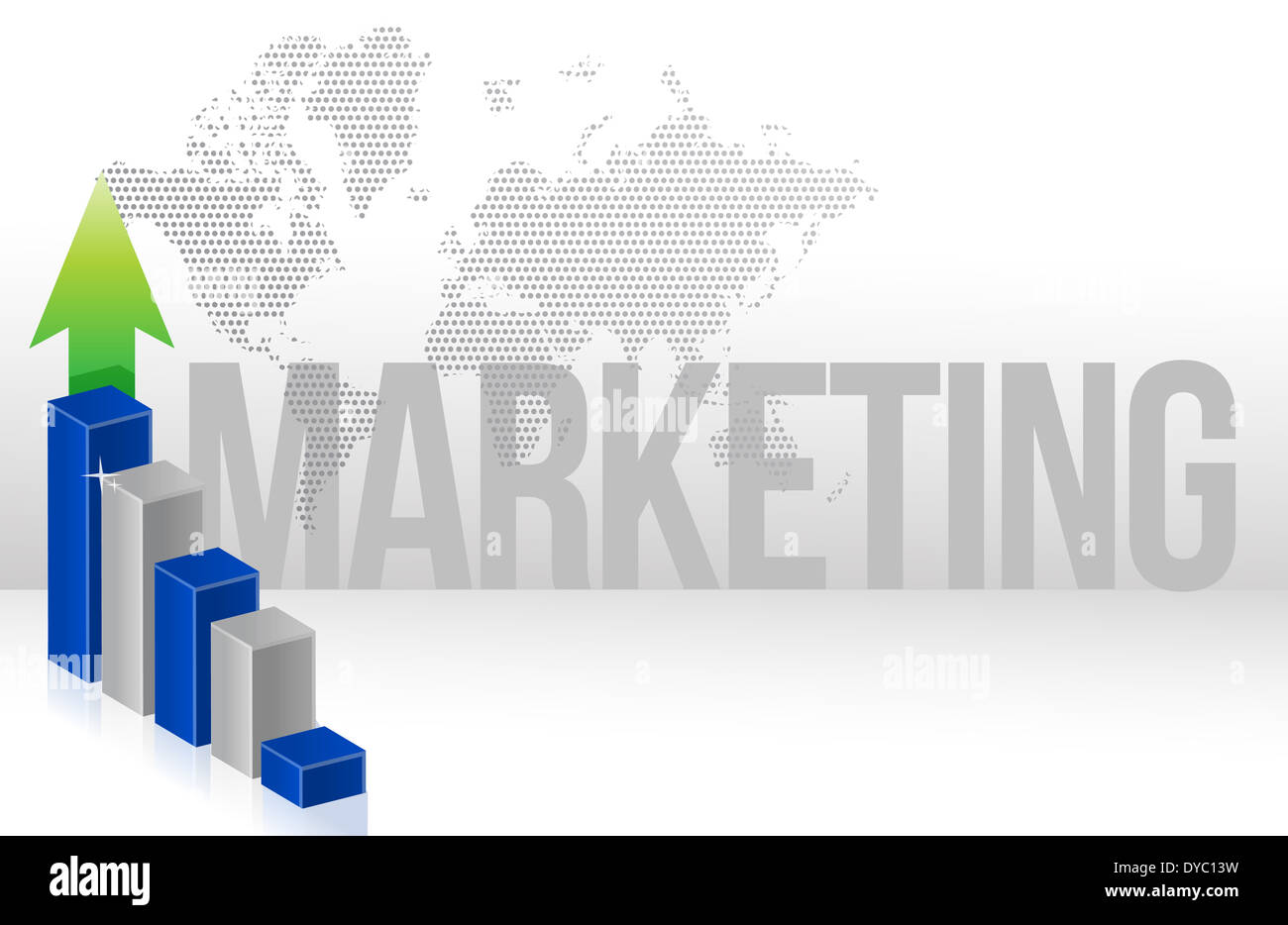 Marketing graph illustration design over a map background design Stock ...