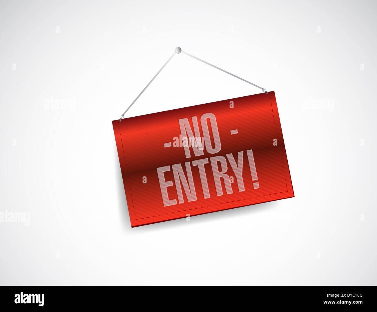 no entry hanging banner illustration design over white background Stock ...