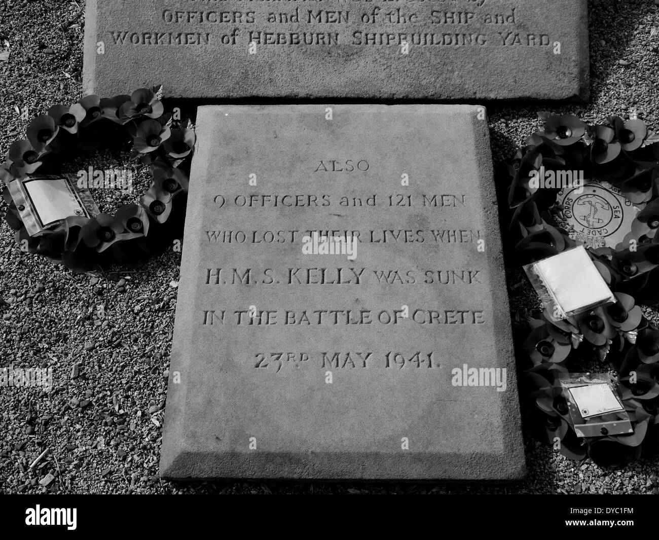 Hebburn Cemetery - HMS Kelly memorial plaque. Hebburn, Tyne and Wear ...