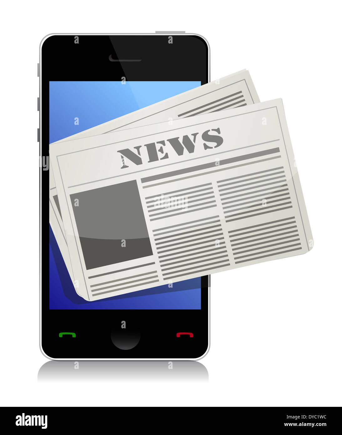 Mobile news concept illustration design over a white background Stock ...