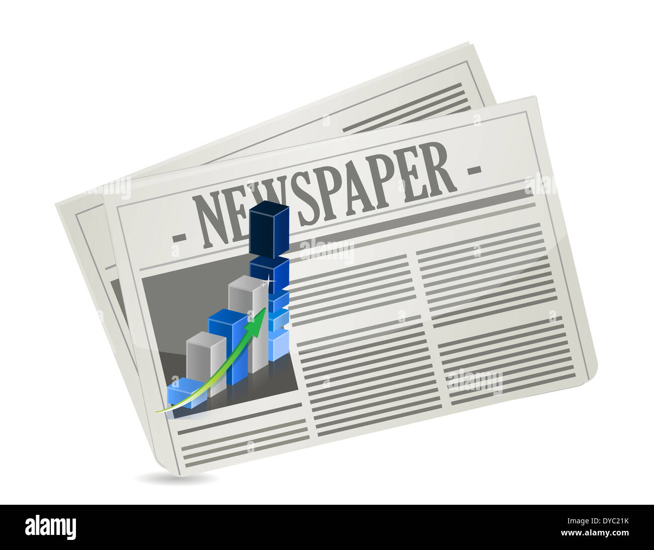business newspaper graph illustration design over a white background ...