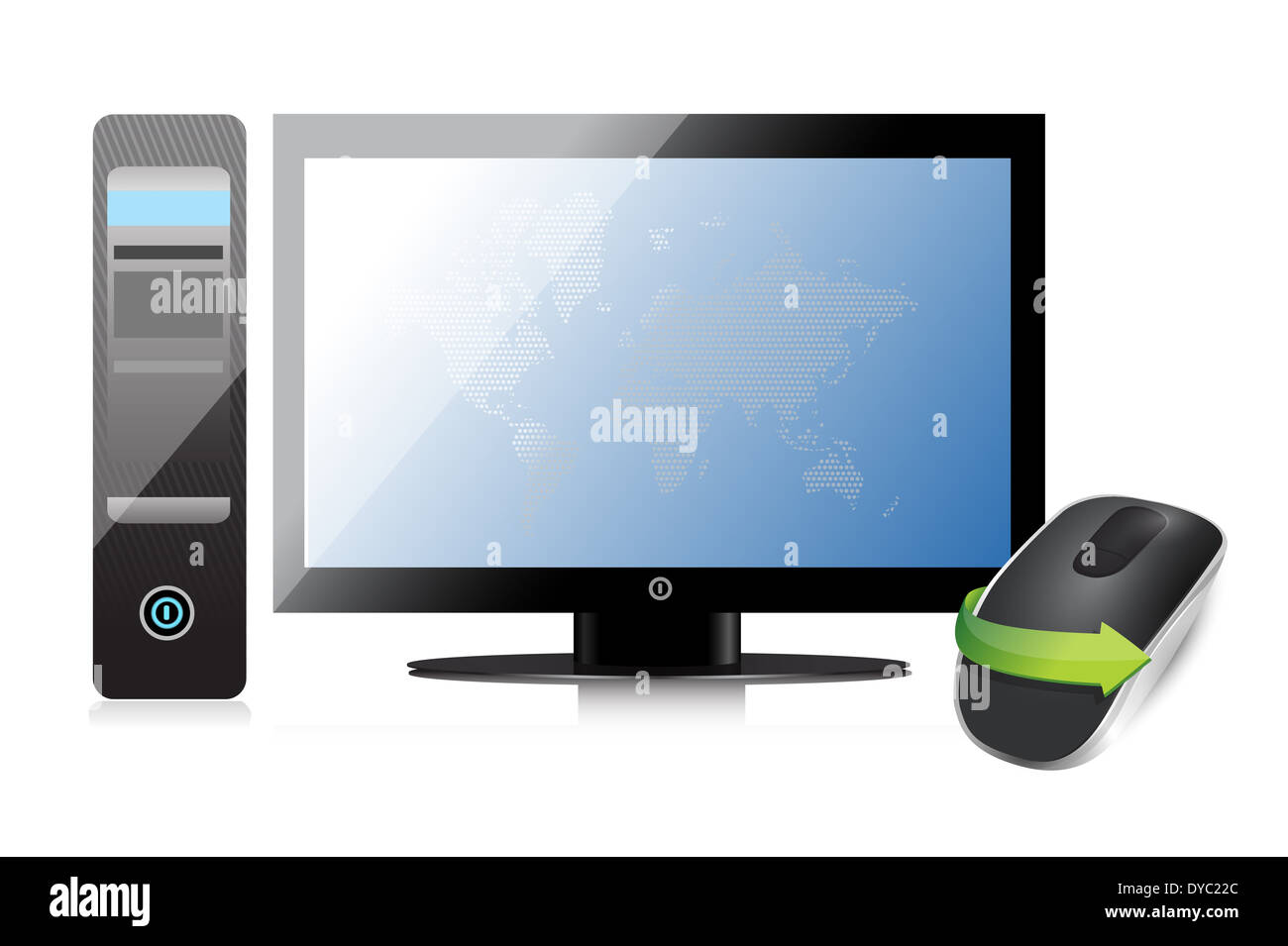 computer and Wireless computer mouse isolated on white background Stock ...