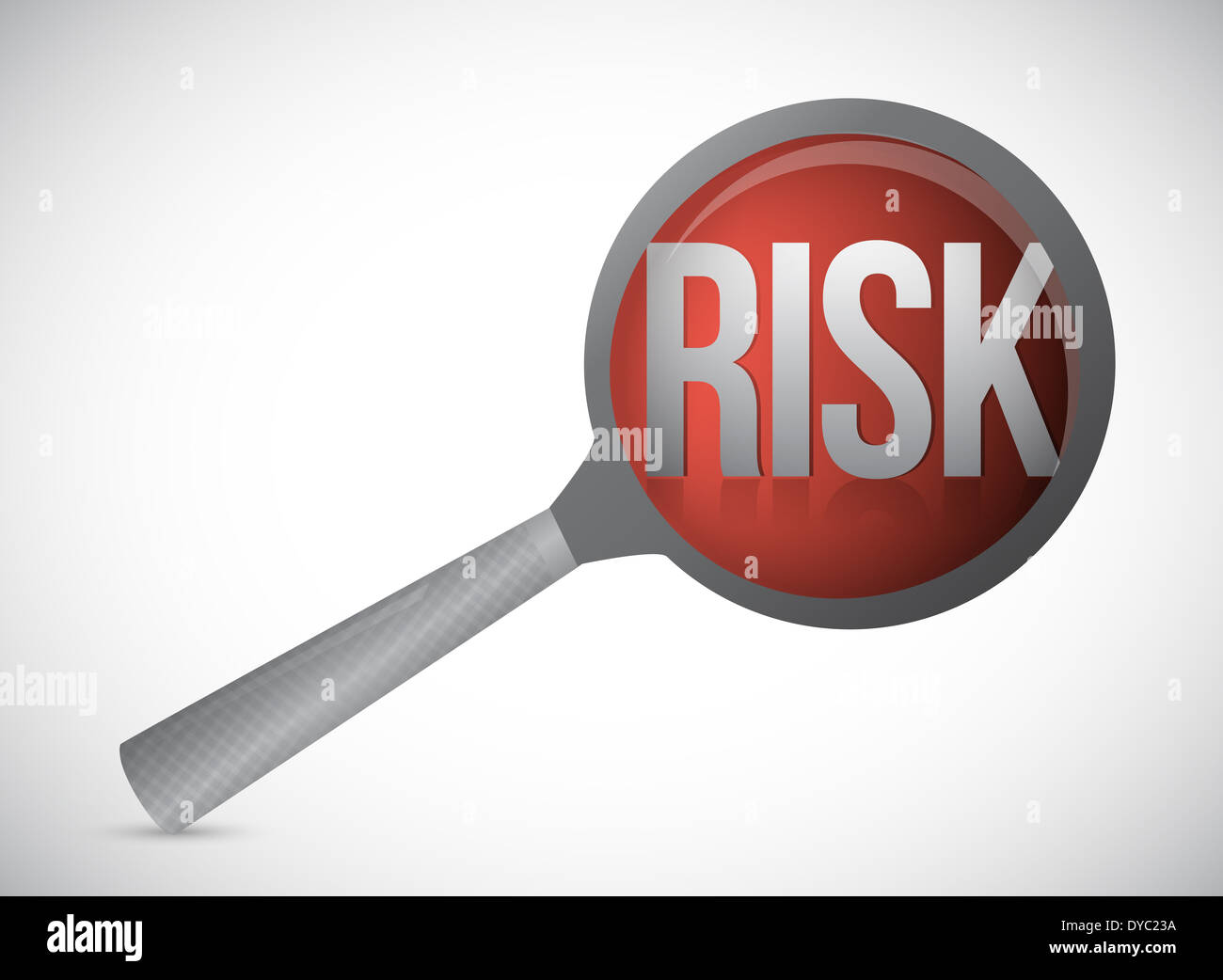risk concept magnify glass illustration design over a white background ...