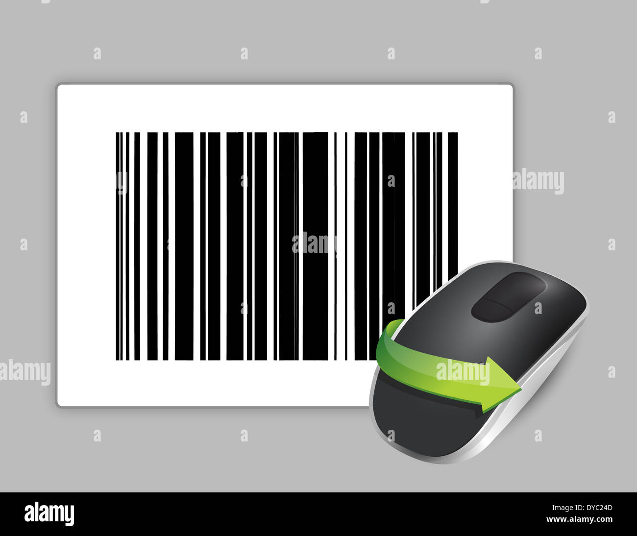 upc code and Wireless computer mouse isolated on white background Stock ...