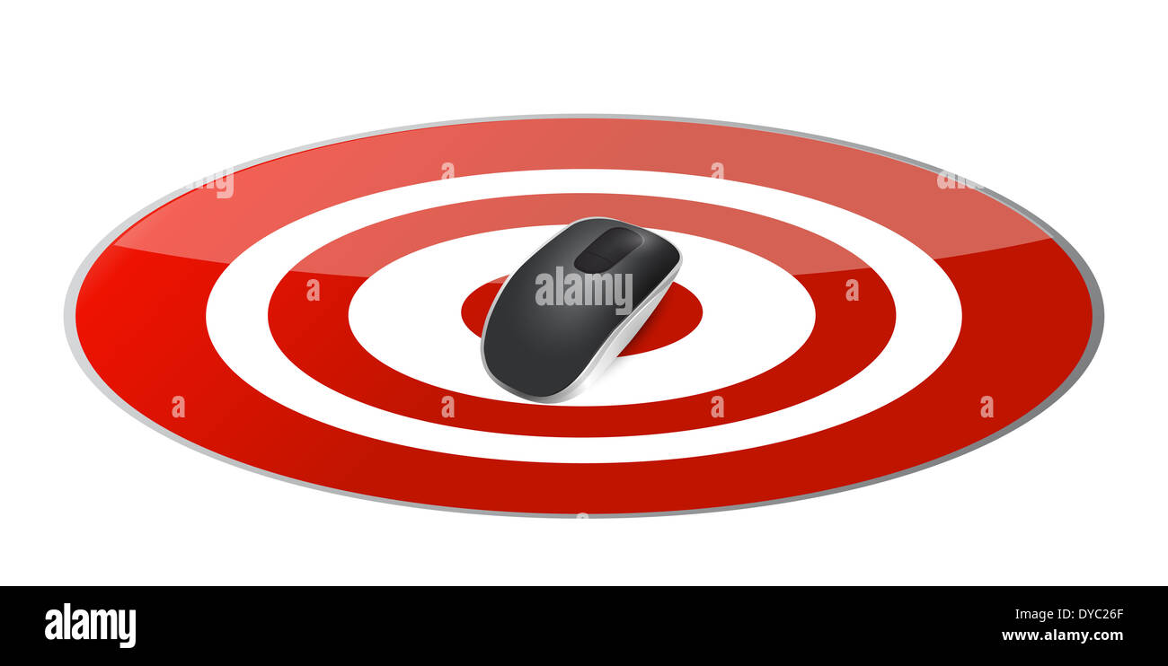 target and Wireless computer mouse isolated on white background Stock ...