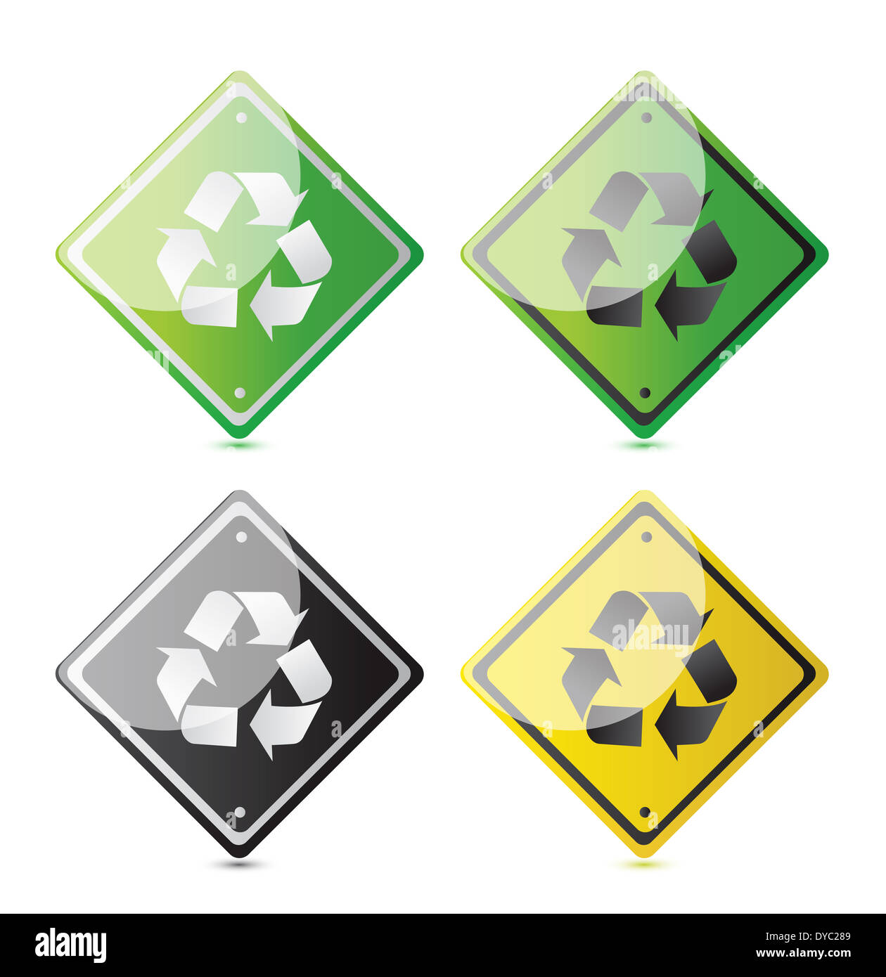 recycle sign in different format eco illustration design over white ...