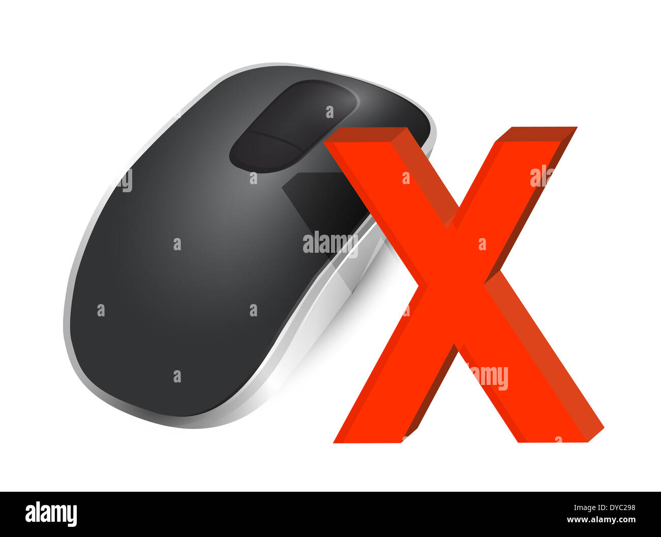 rejected Wireless computer mouse isolated on white background Stock ...