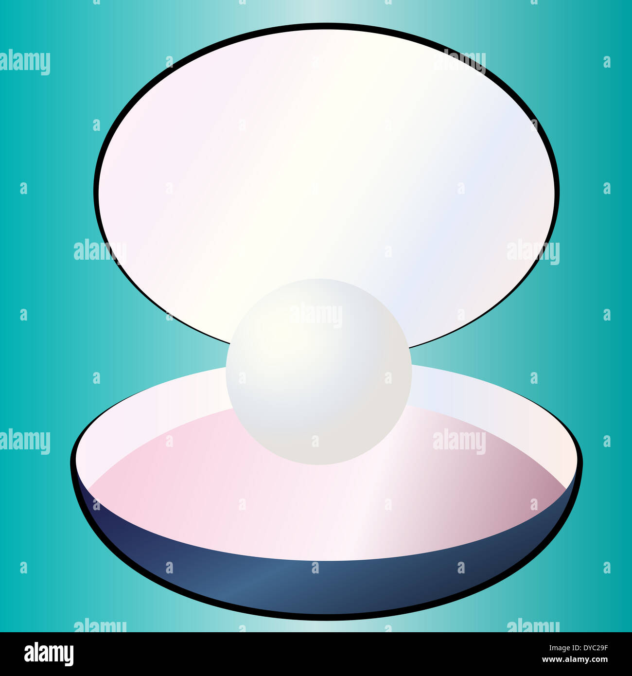 Vector illustration shell with pearl. gradient mash Stock Photo - Alamy