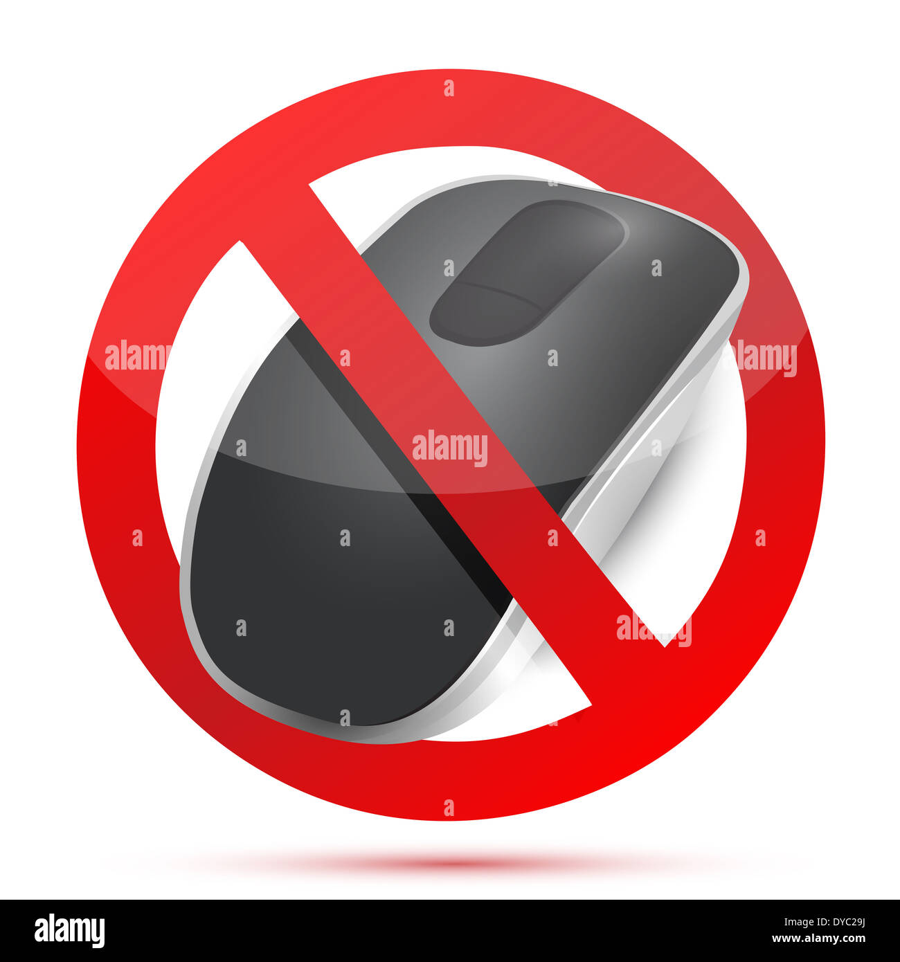 rejected do not sign. Wireless computer mouse isolated on white ...