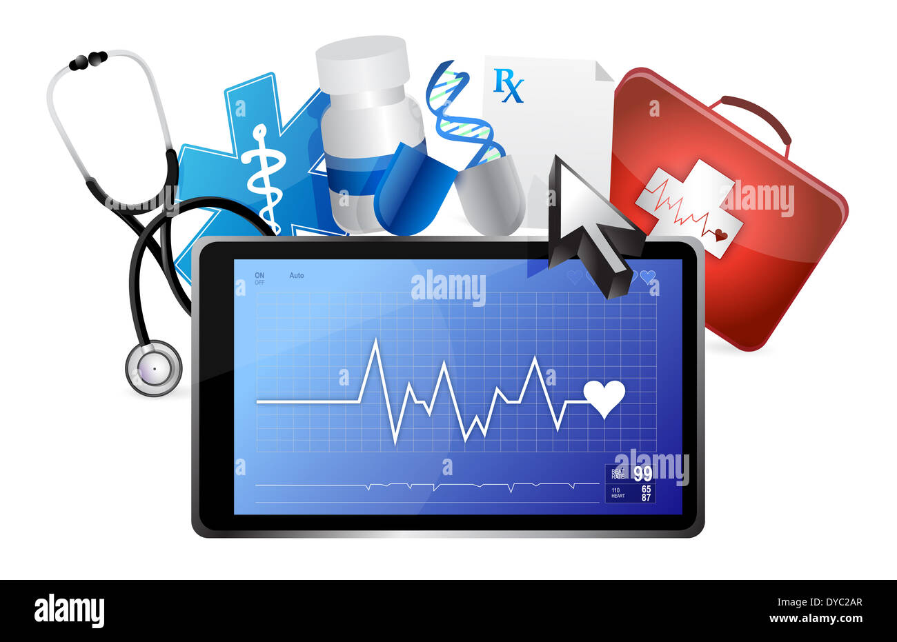 lifeline medical concept illustration design over a white background ...