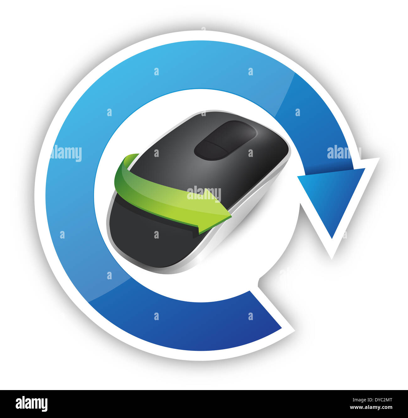 cycle. Wireless computer mouse isolated on white background Stock Photo ...