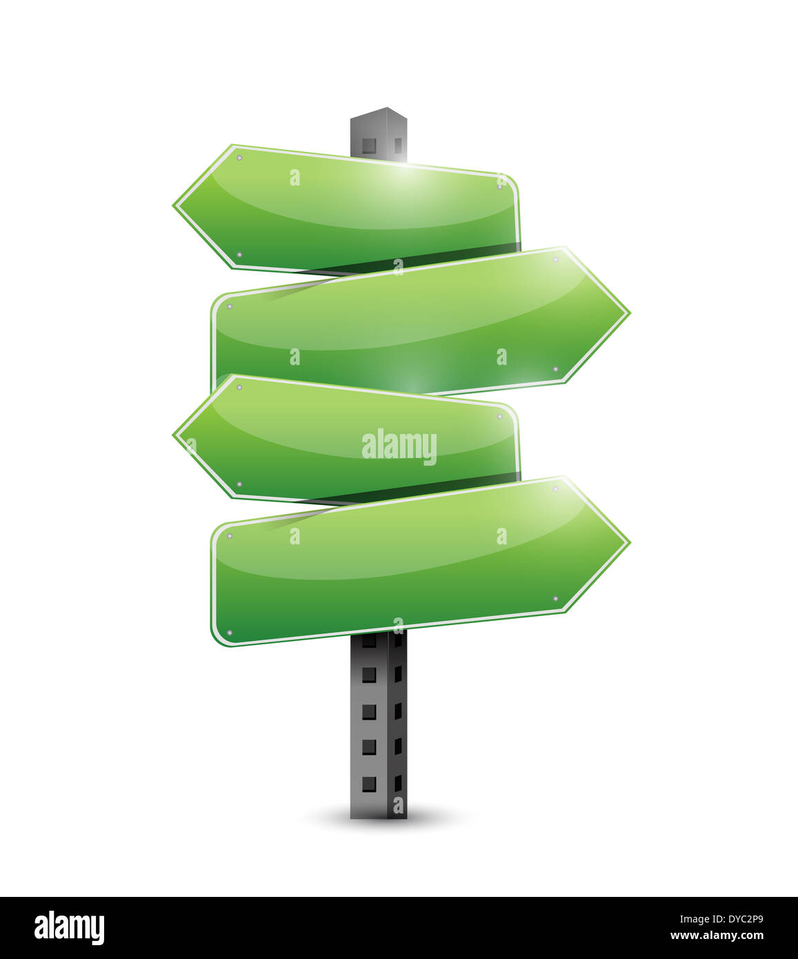 green road signs illustration design over a white background Stock ...
