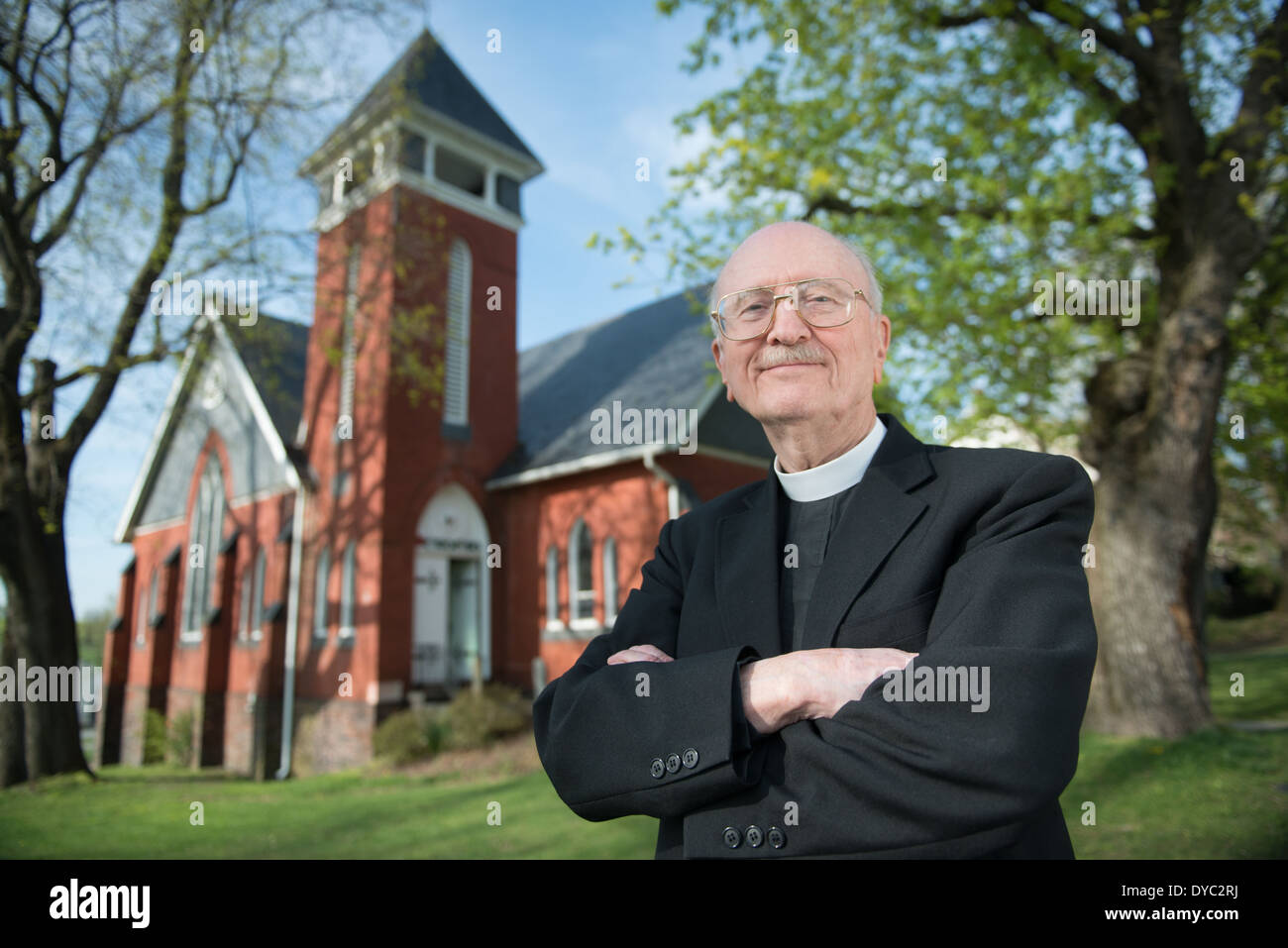 Pastor at Rehoboth Welsh Chapel in Delta, PA Stock Photo - Alamy