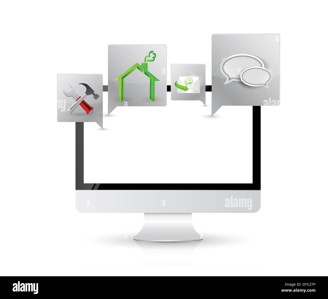 computer applications and tools. illustration design over a white ...
