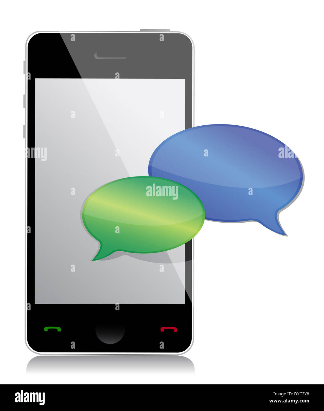 Mobile phone communications illustration design over a white background ...