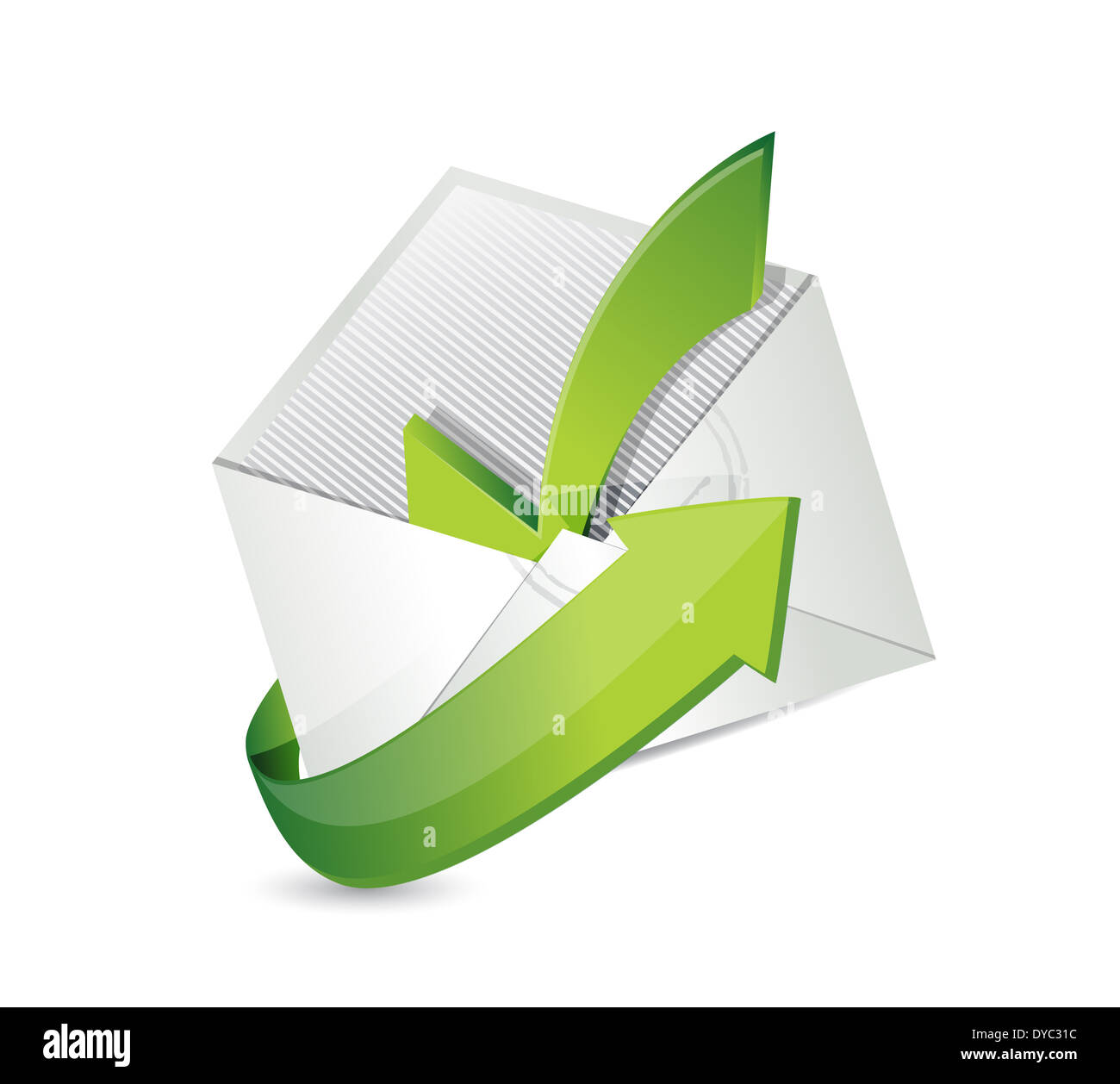 mail check mark illustration design over a white background Stock Photo ...