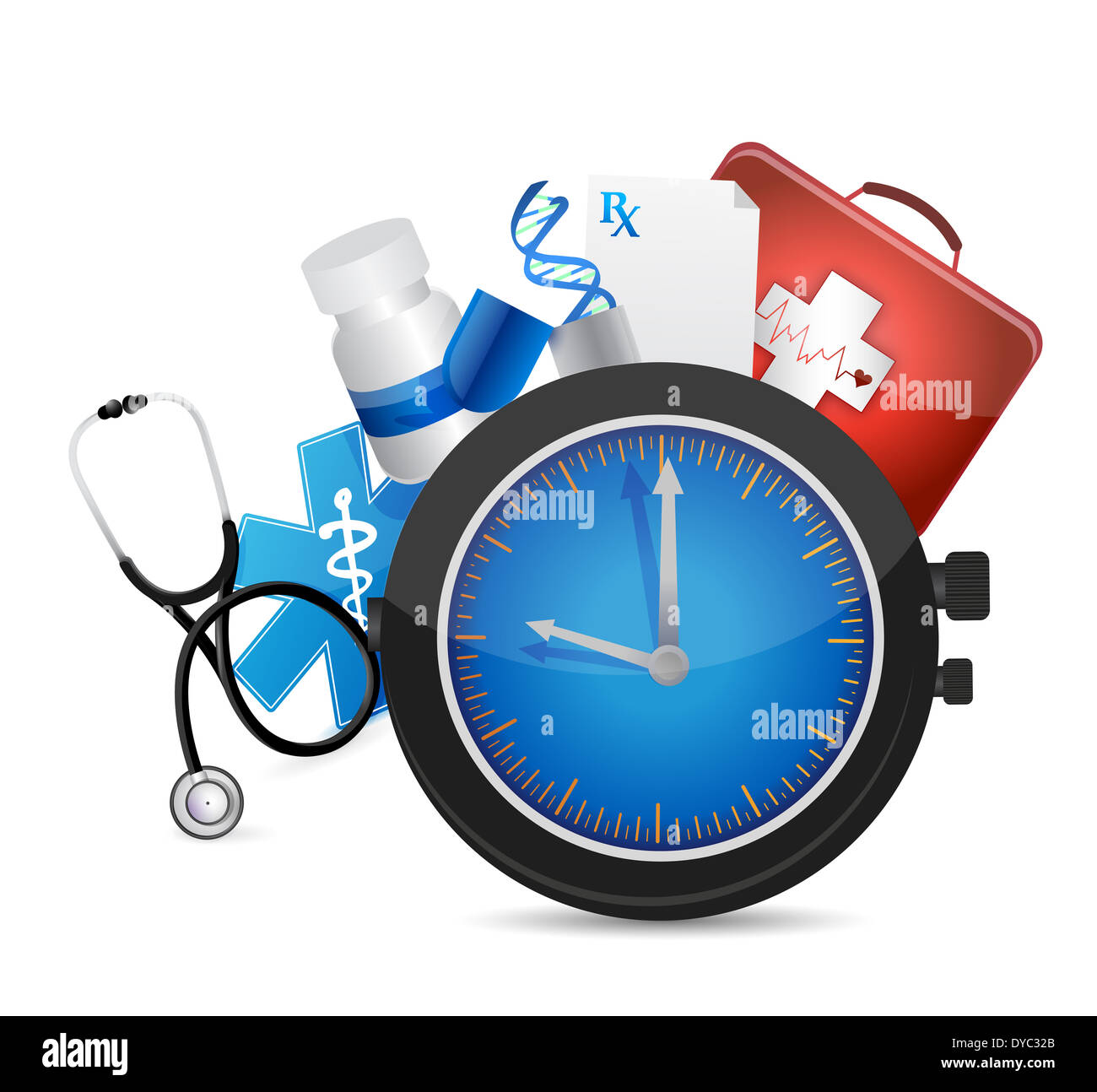 medical time concept illustration design over a white background Stock ...