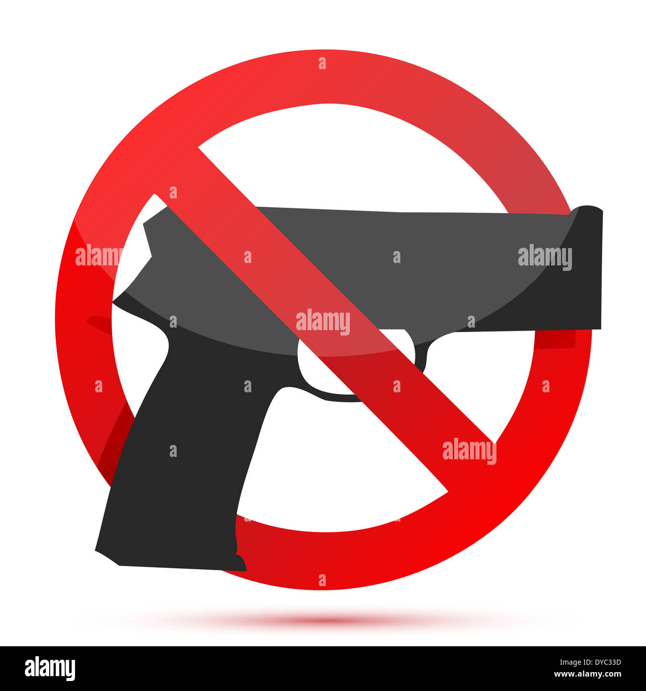 Guns are prohibited sign illustration design over white Stock Photo - Alamy