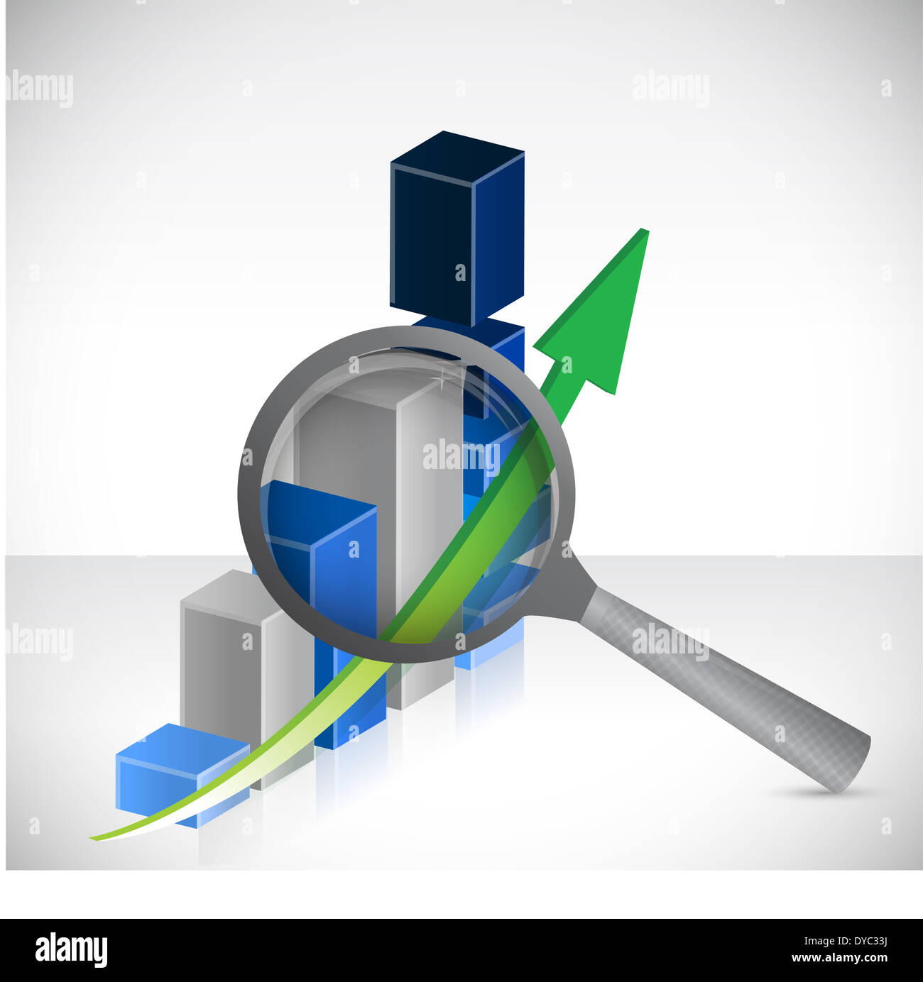 business results under review concept illustration design over a white ...