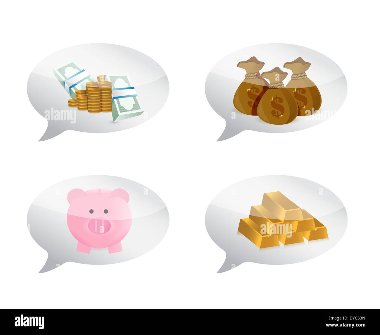 thinking in money concept illustration design over a white background ...