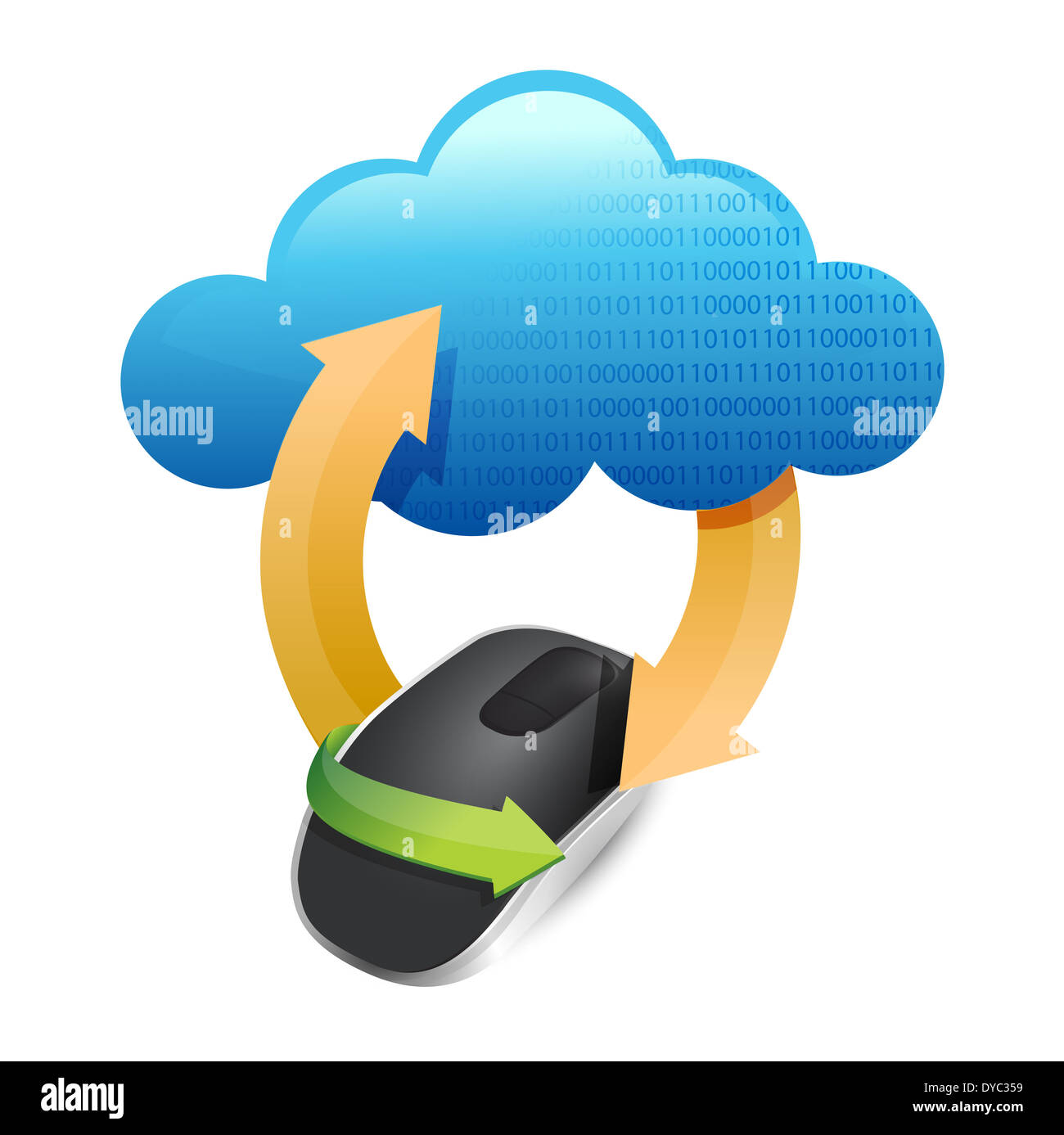 cloud computing transfer Wireless computer mouse isolated on white ...