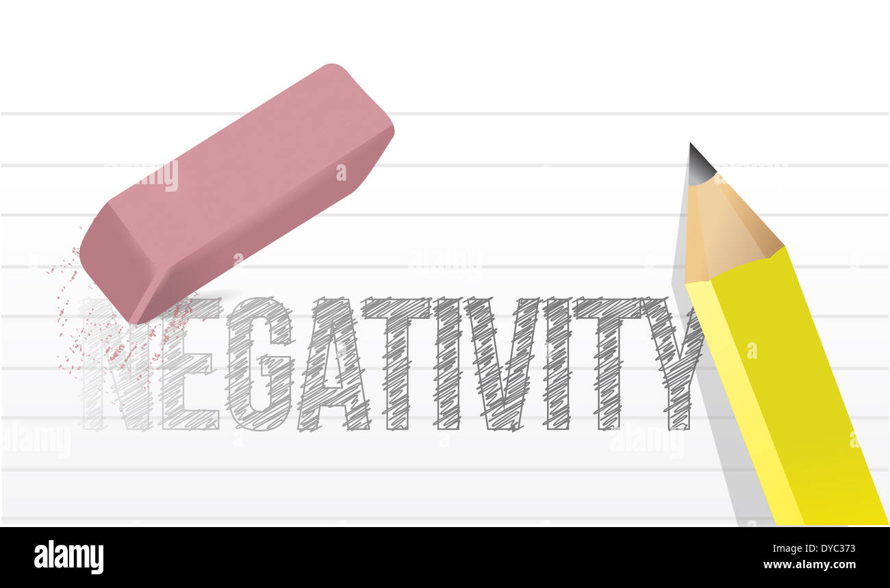 erasing negativity concept illustration design over a white background ...