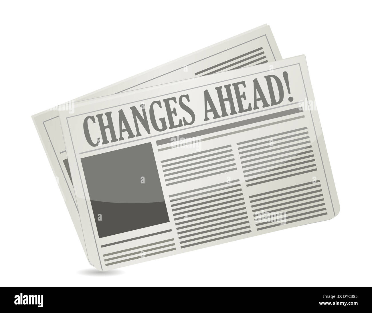 changes ahead newspaper illustration design over a white background ...
