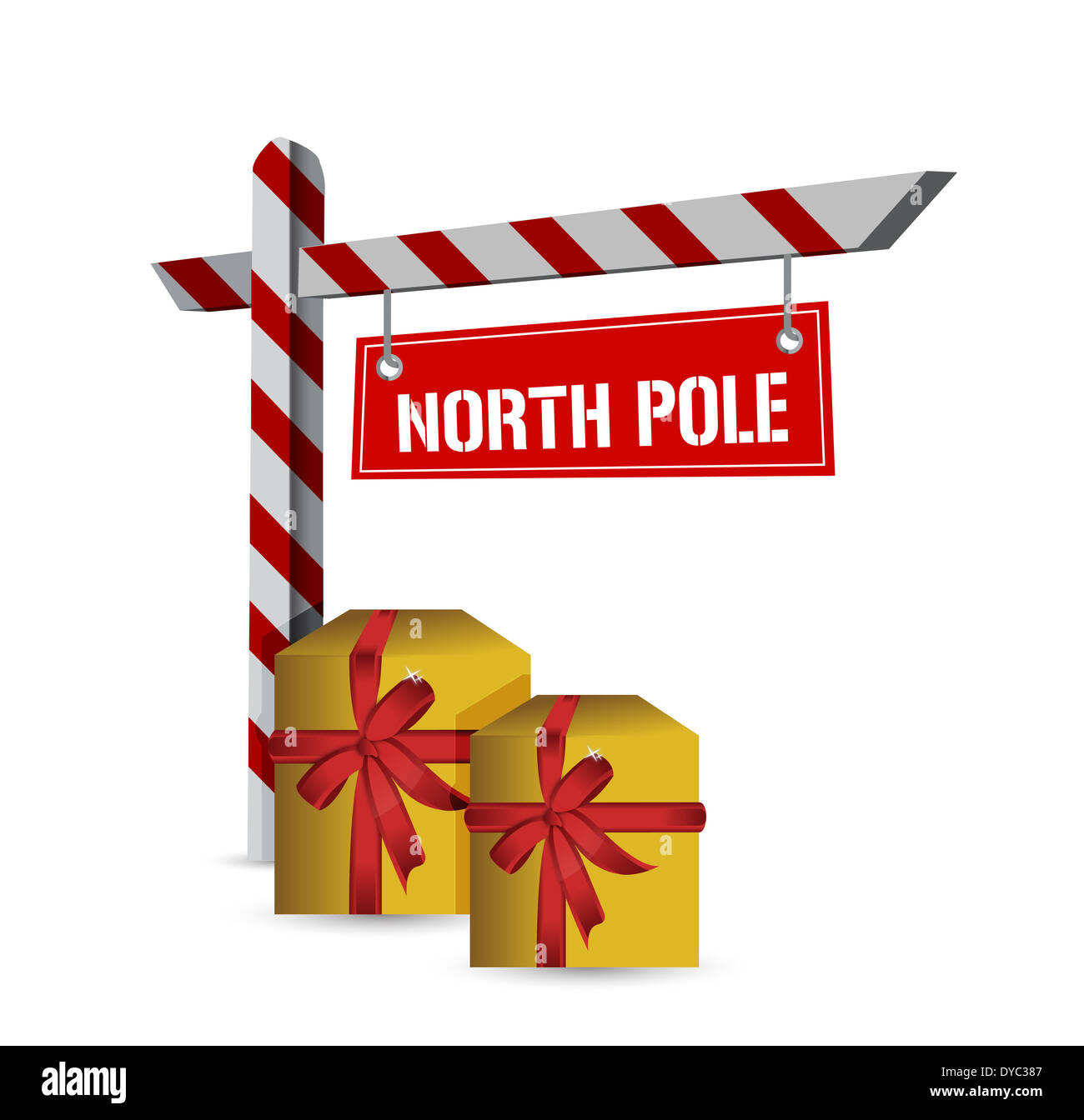 north pole gifts sign illustration design over a white background Stock ...