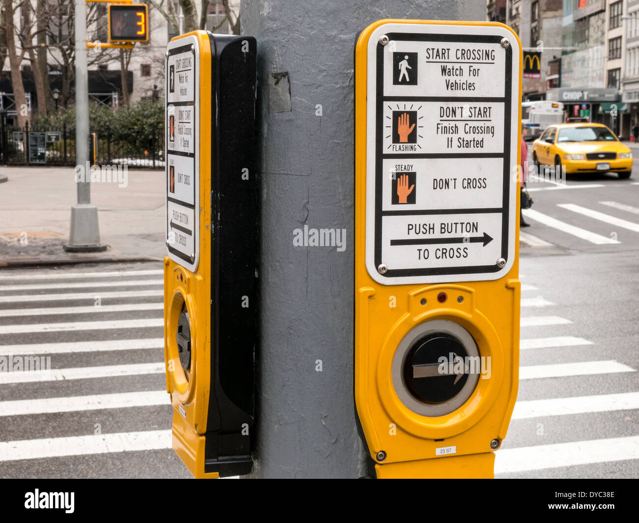 Pedestrian Crossing Button, NYC Stock Photo - Alamy