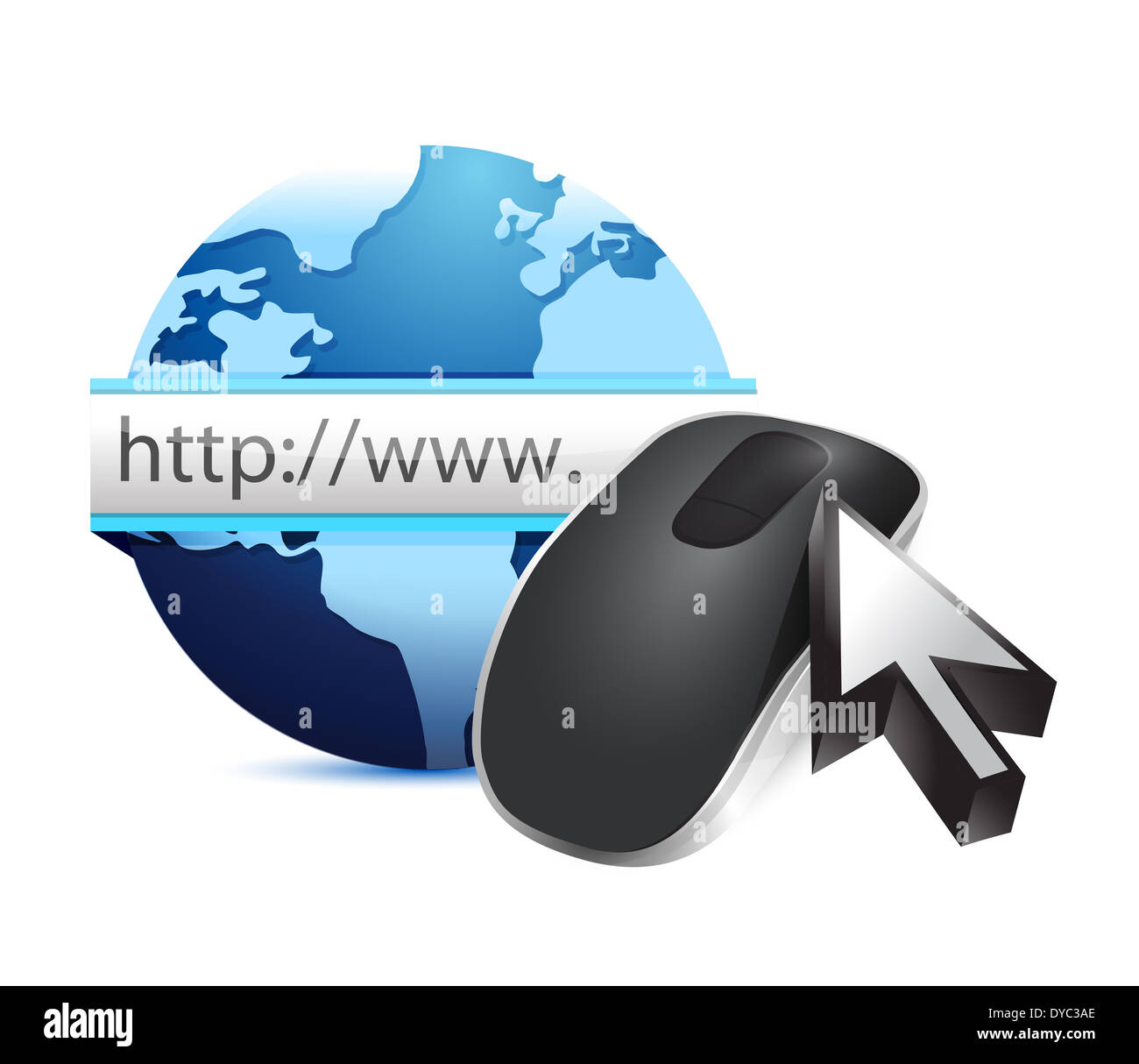 online concept with a Wireless computer mouse isolated on white ...