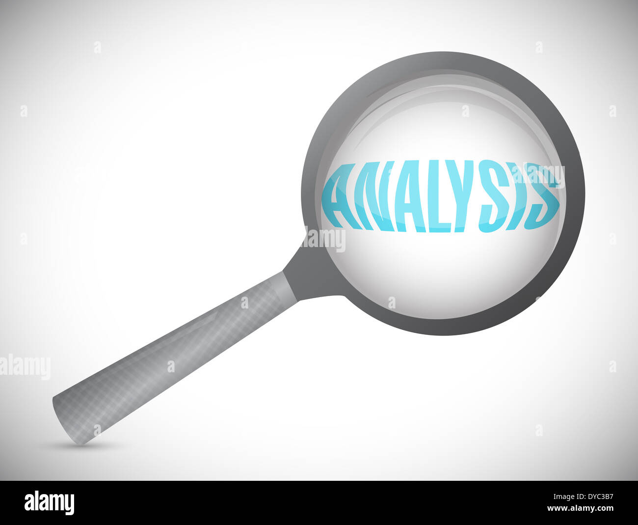 analysis magnify text illustration design over a white background Stock ...