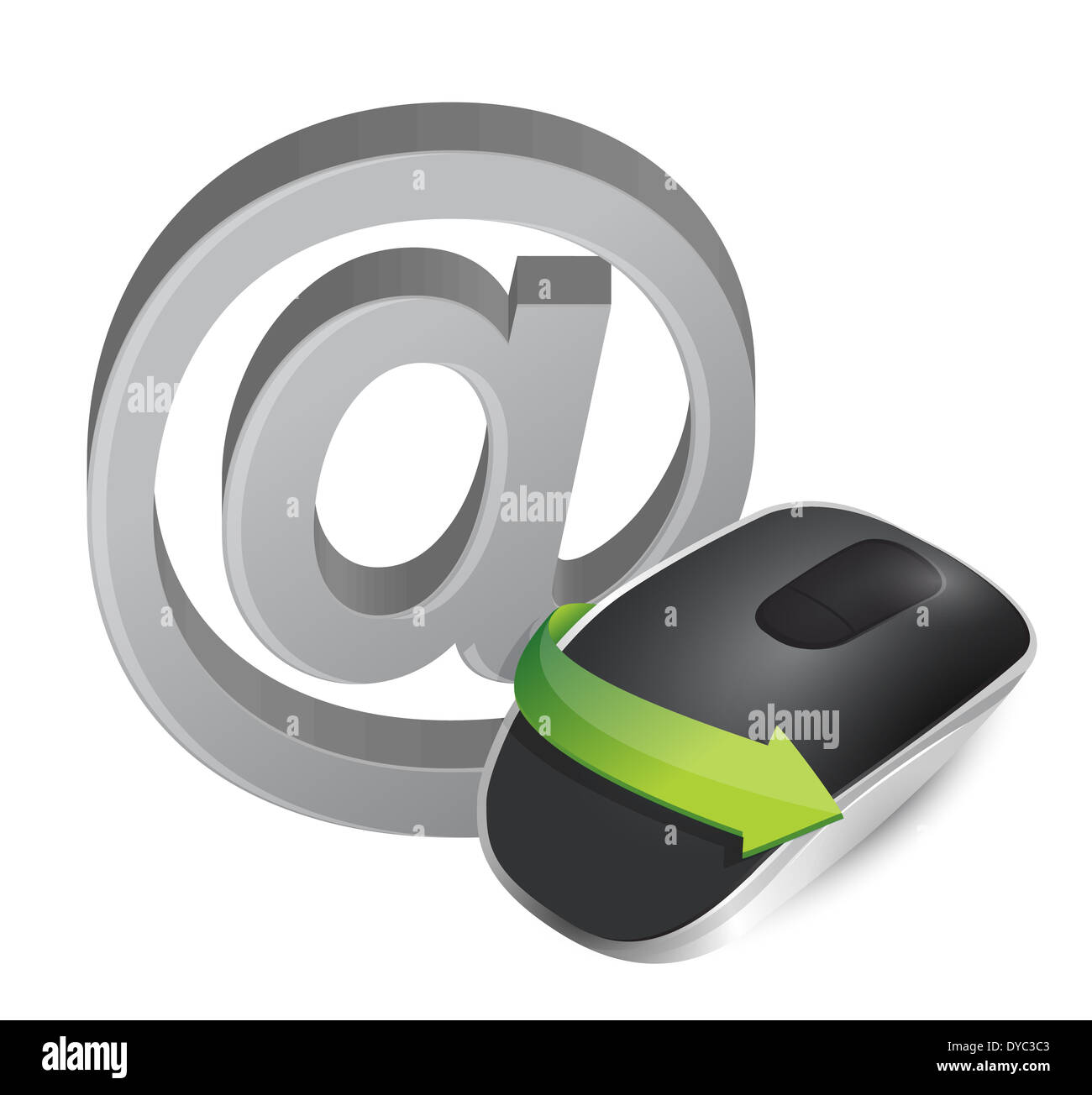 internet concept. Wireless computer mouse isolated on white background ...