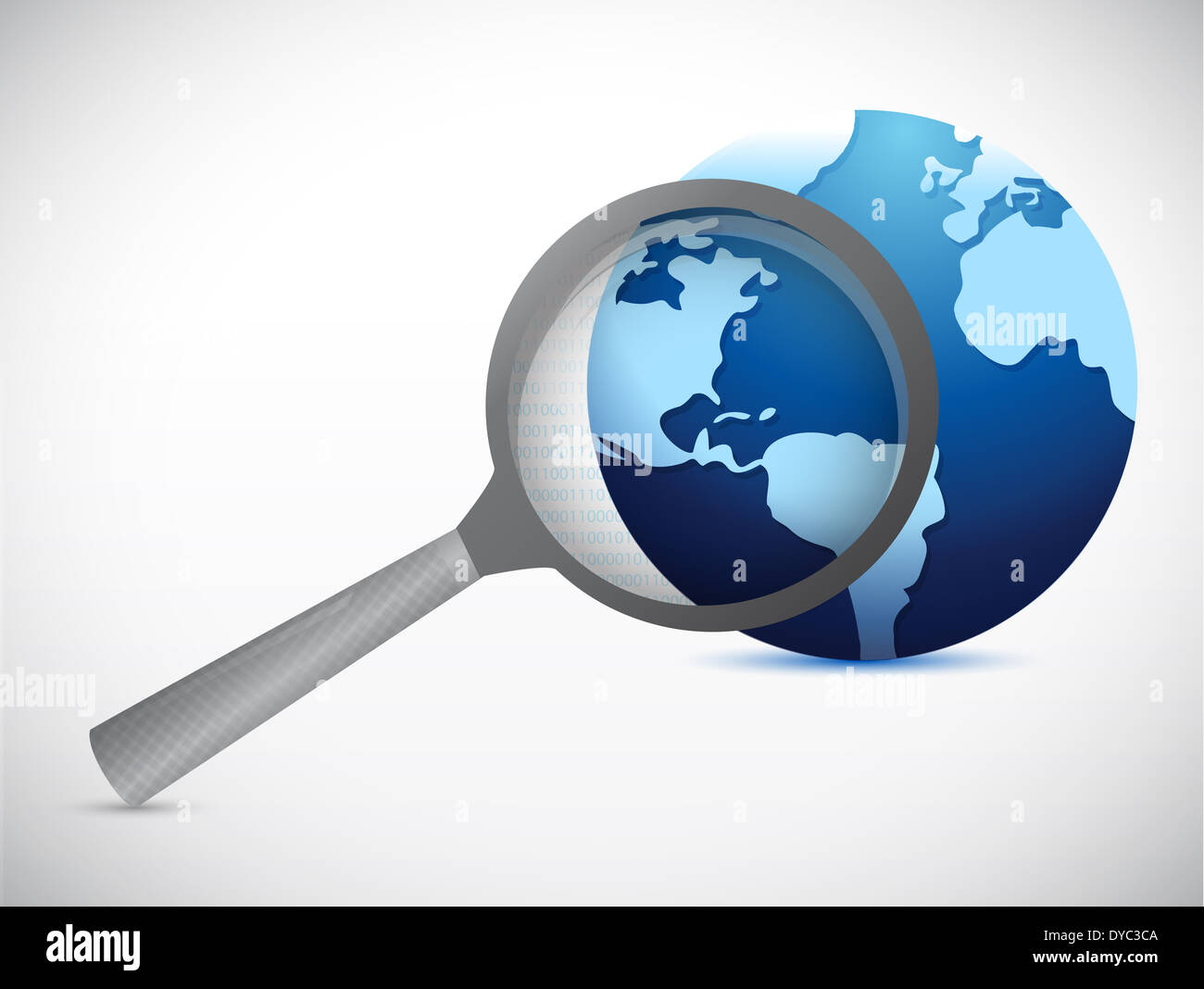 globe under search illustration design over a white background Stock ...