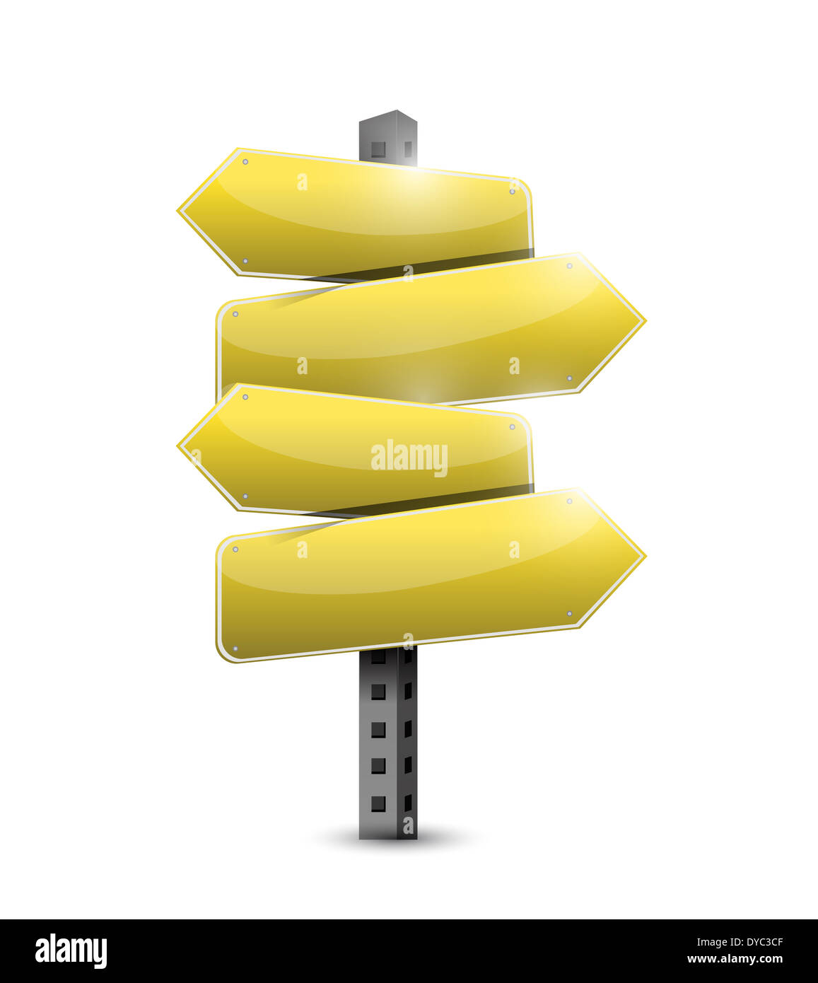 yellow road signs illustration design over a white background Stock ...