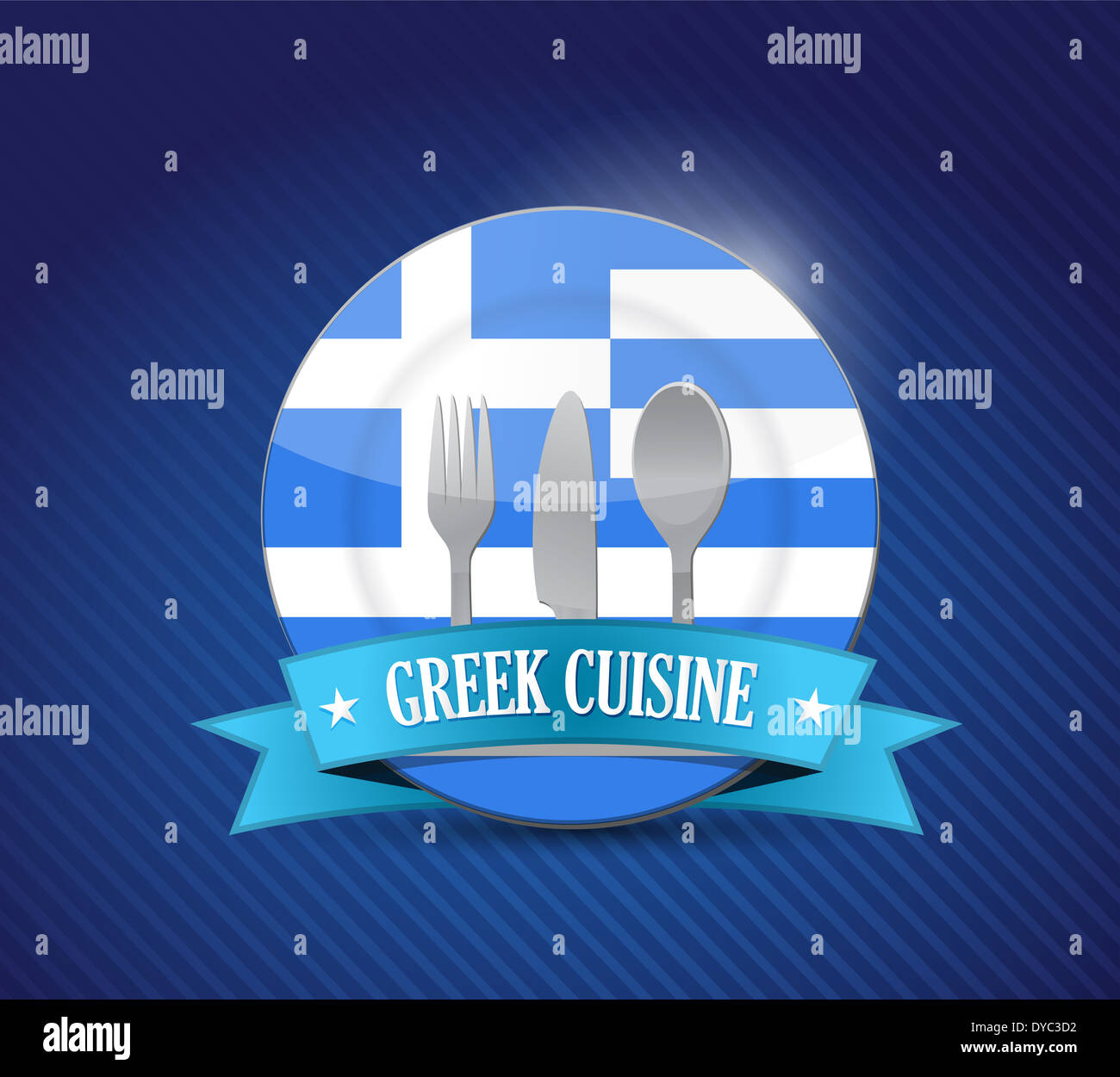greek food restaurant concept illustration design graphic Stock Photo ...