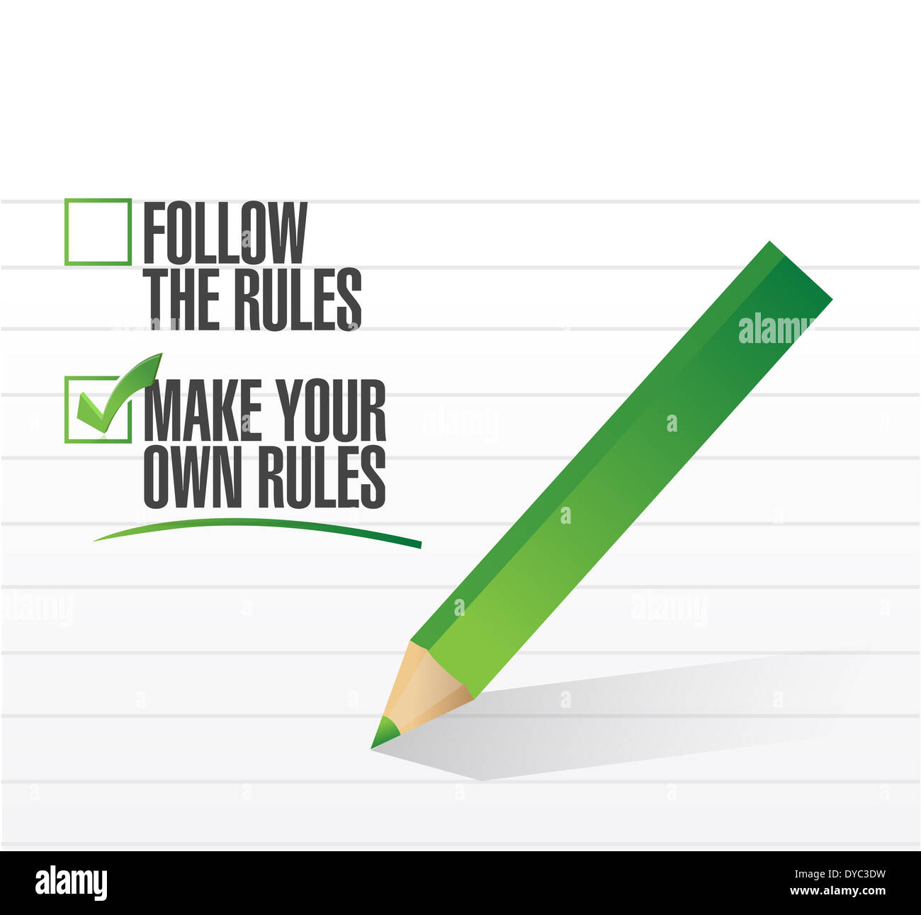 make your own rules check of approval illustration design Stock Photo ...