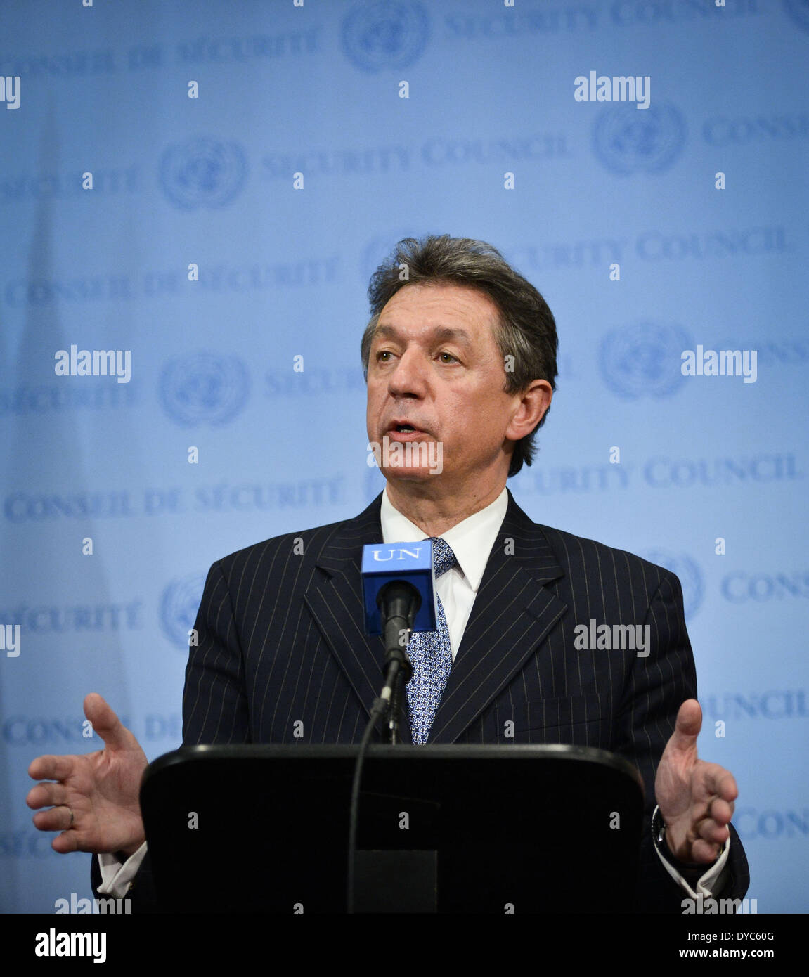 New York, USA. 13th Apr, 2014. Ukrainian Ambassador to the Untied ...