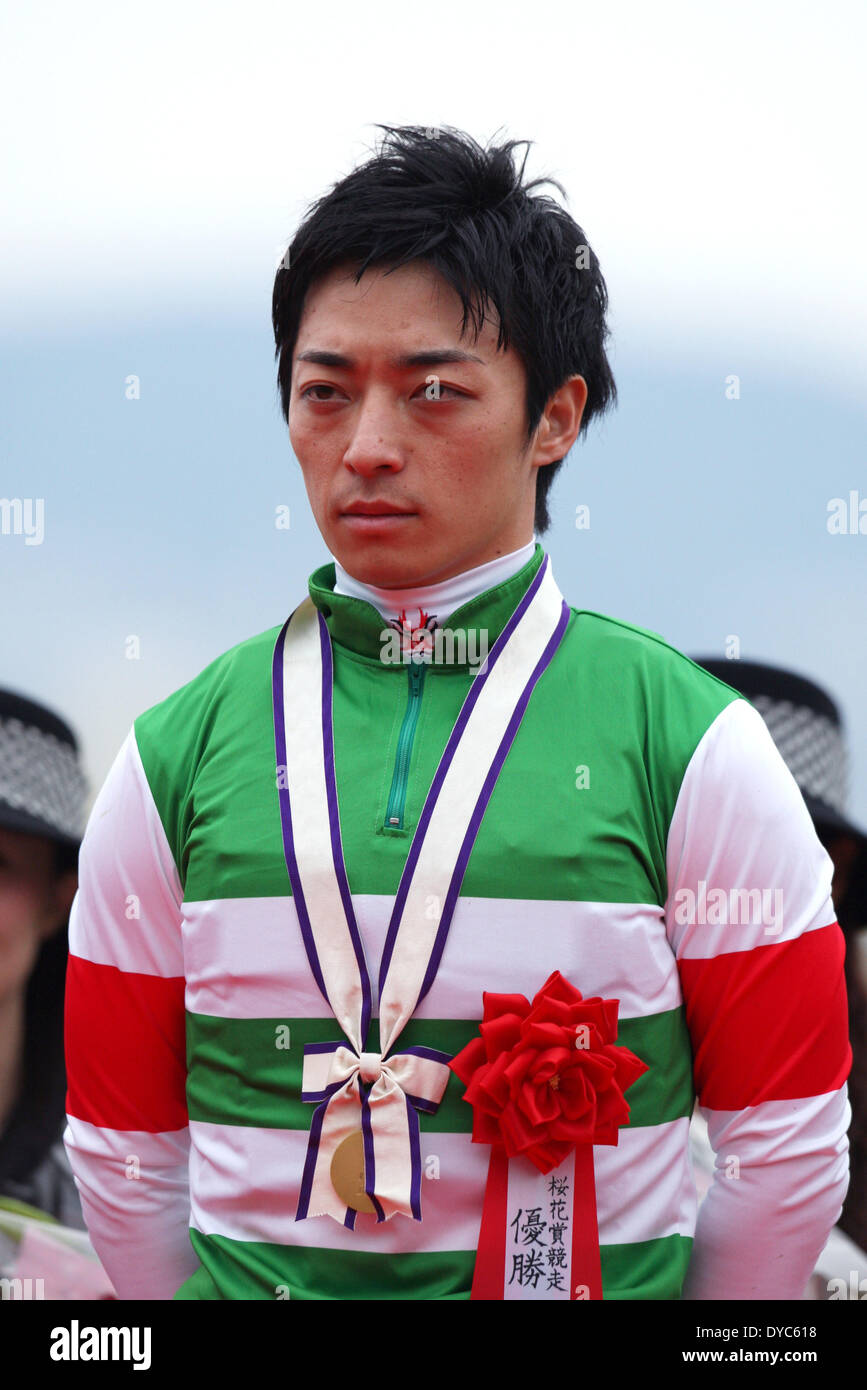 Hyogo, Japan. 13th Apr, 2014. Yuga Kawada Horse Racing : Jockey Yuga ...