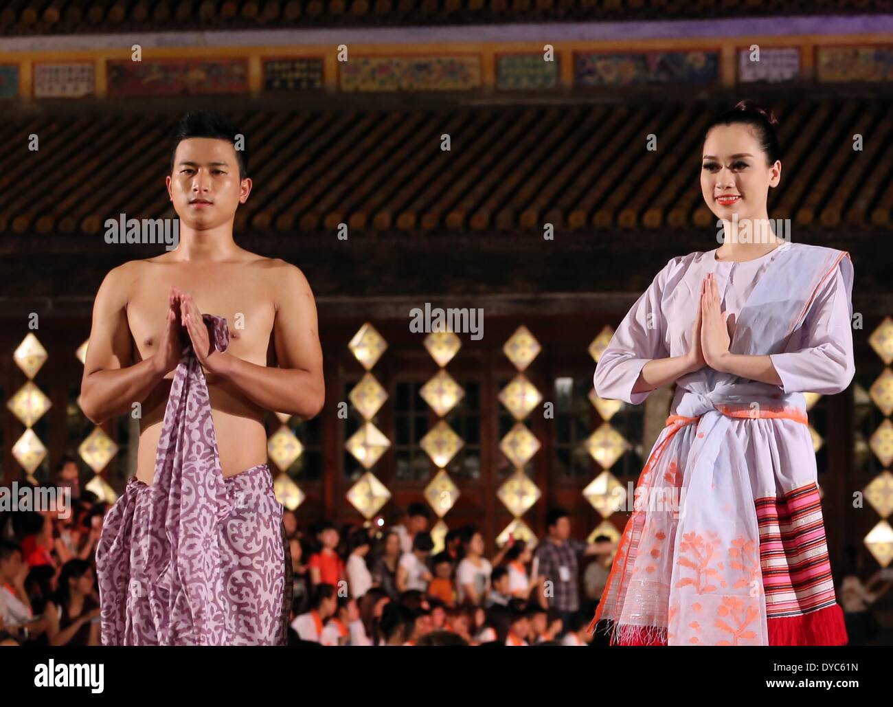 Hue. 13th Apr, 2014. Models present Asian costumes at the "Oriental ...