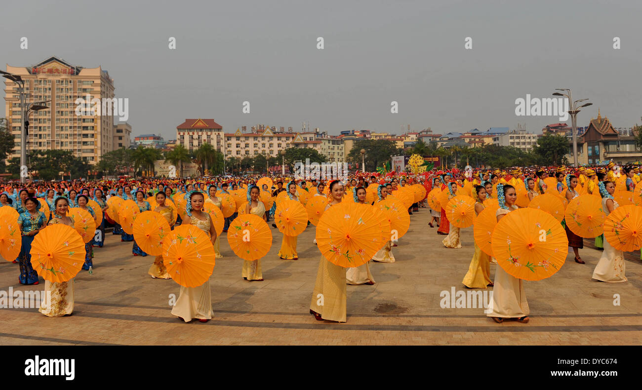 Xishuangbanna, China's Yunnan Province. 14th Apr, 2014. People from Dai ...