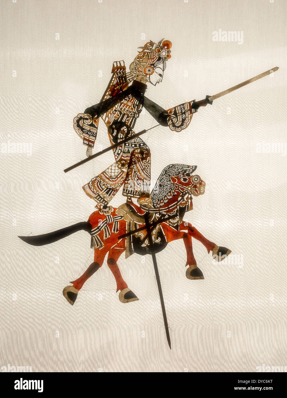 A Chinese shadow puppet on display at the Puppetry Art Center of Taipei ...