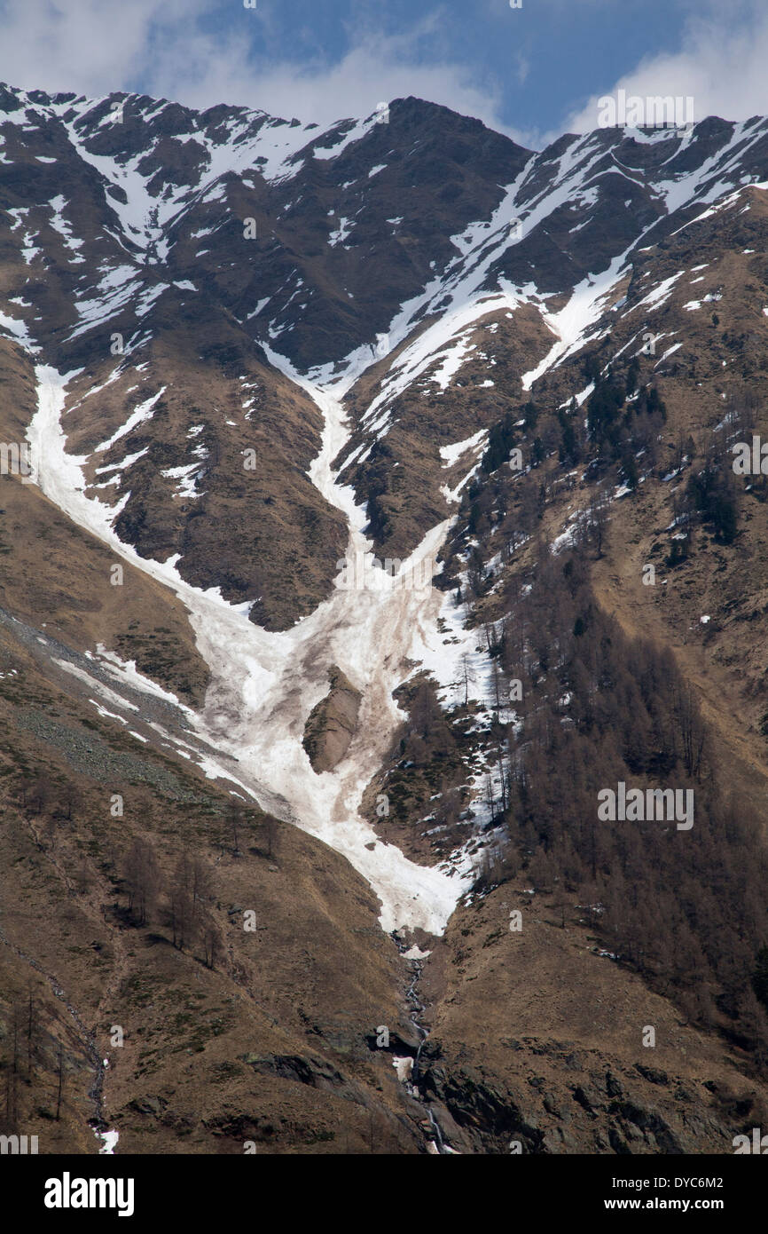 Melting snow mountain slope Stock Photo - Alamy