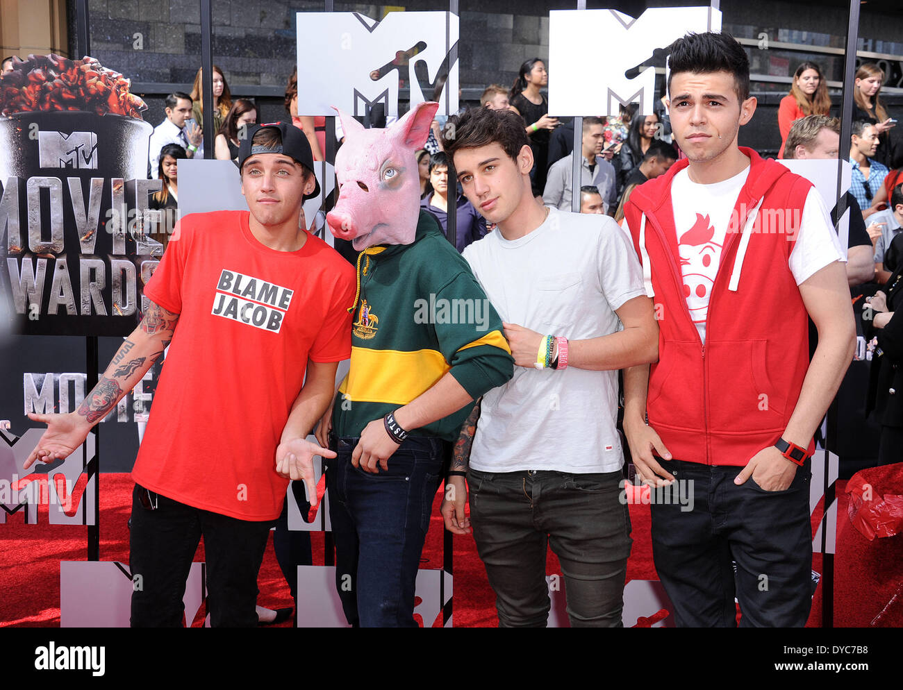Los Angeles, California, USA. 13th Apr, 2014. Janoskians arrives for ...