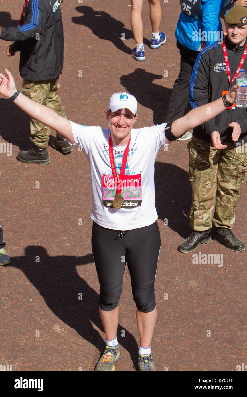 London,UK,13th April 2014,Katherine Grainger after finishing the London ...