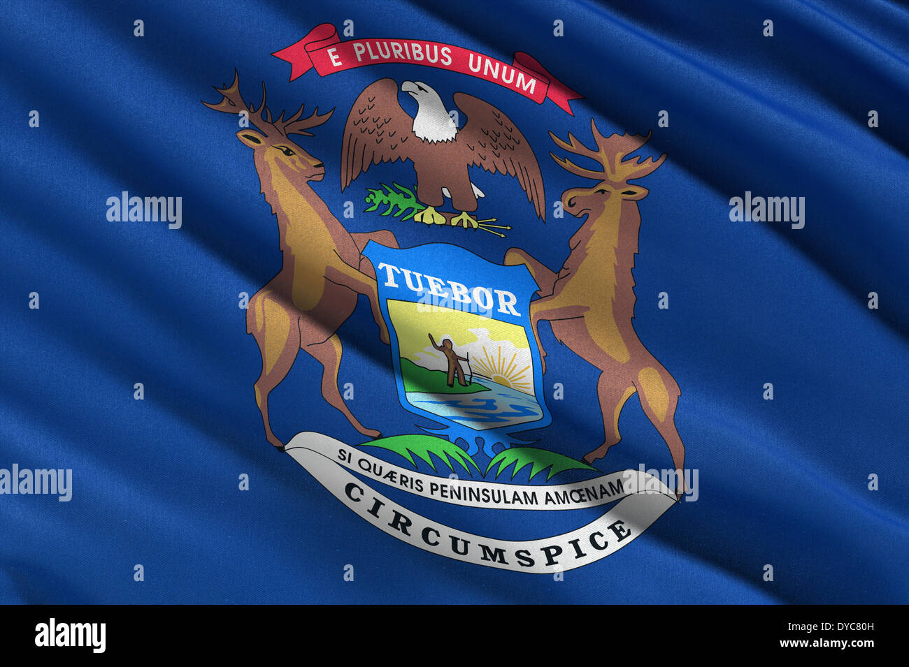 US state flag of Michigan Stock Photo - Alamy