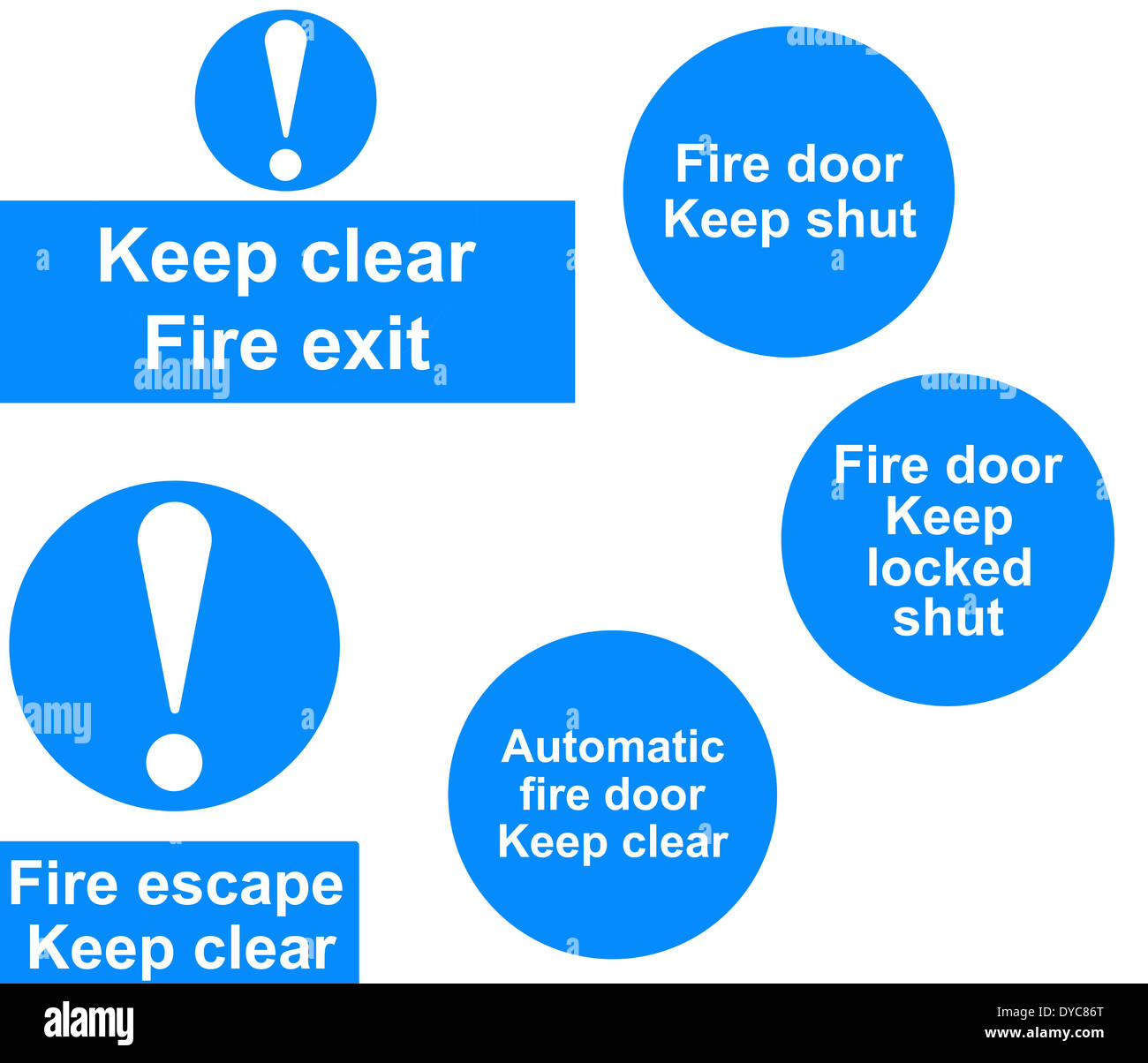 Fire door signs collage hi-res stock photography and images - Alamy